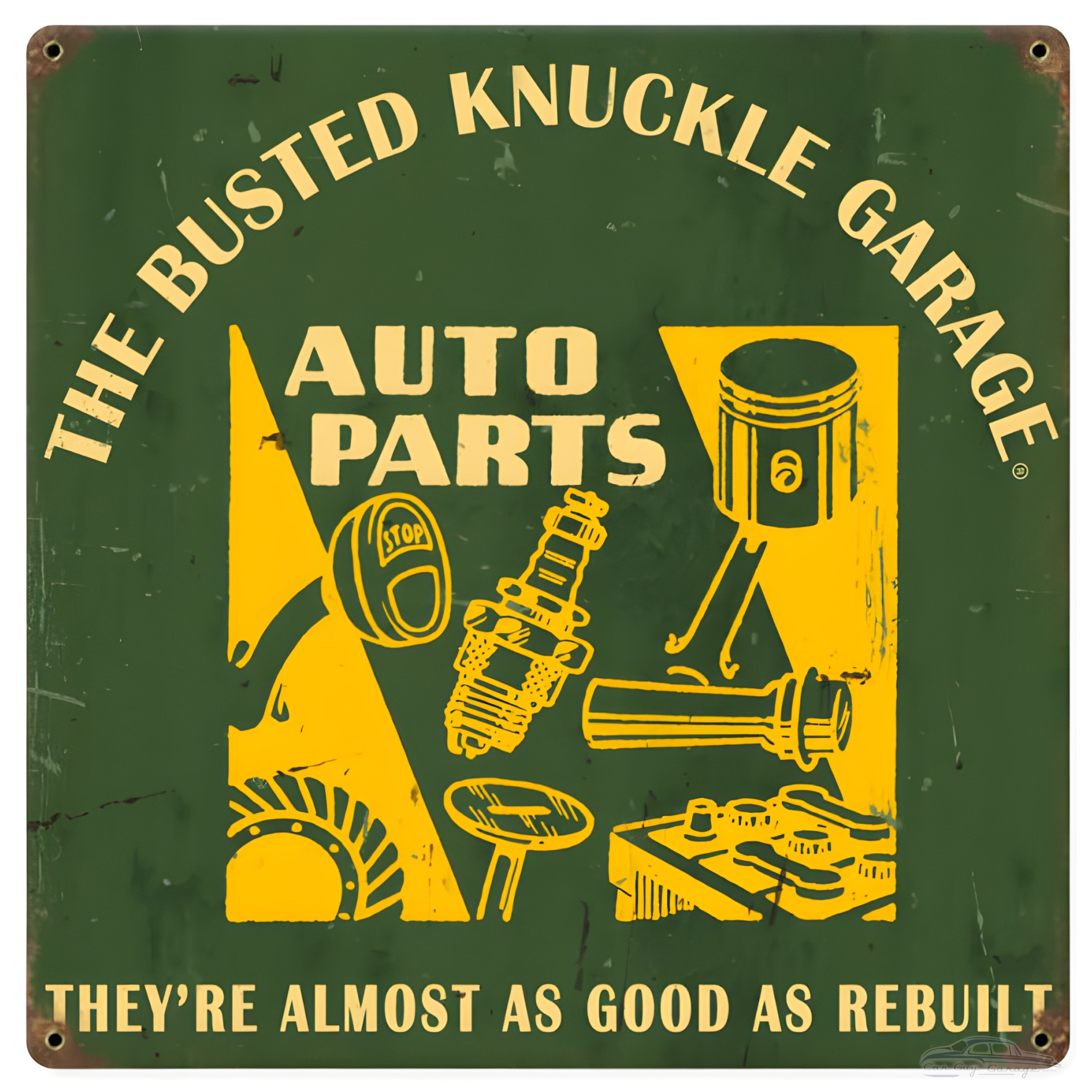 Vintage Auto Parts Sign - 12"x12" Heavy Steel, Made in USA