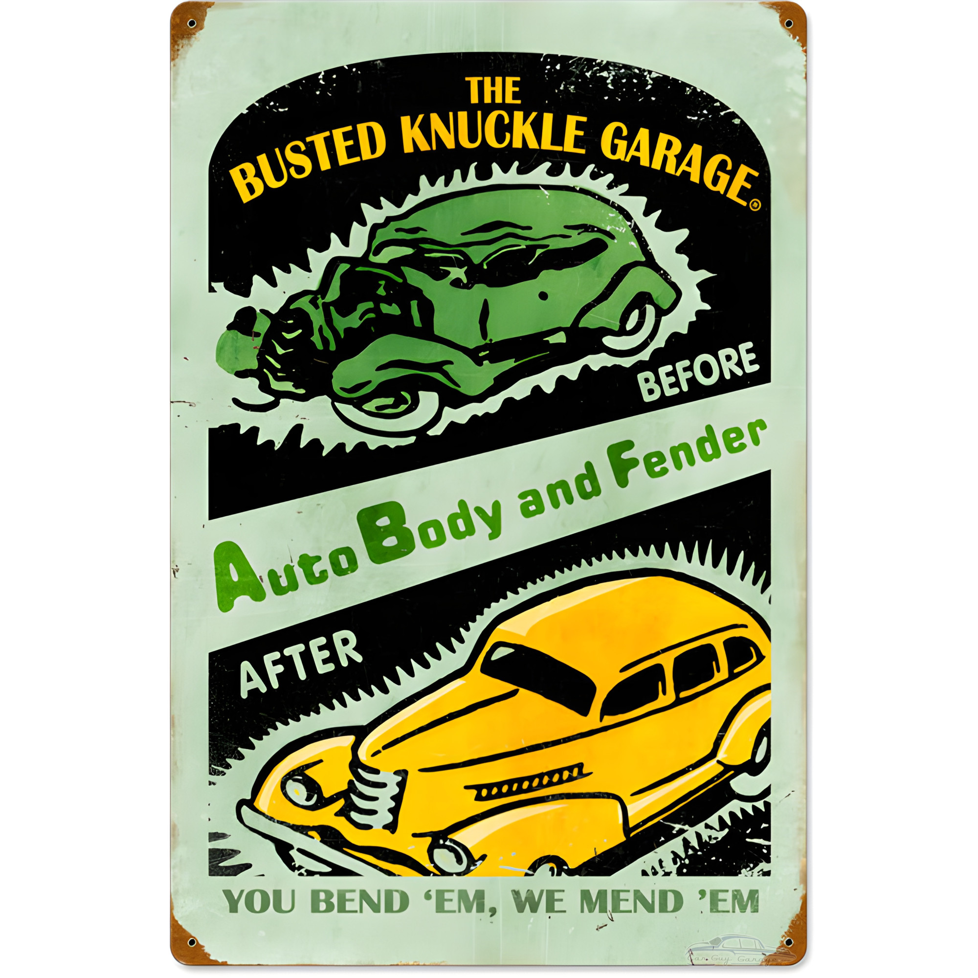 Vintage Auto Repair Sign - Durable 16"x24" Metal Wall Decor