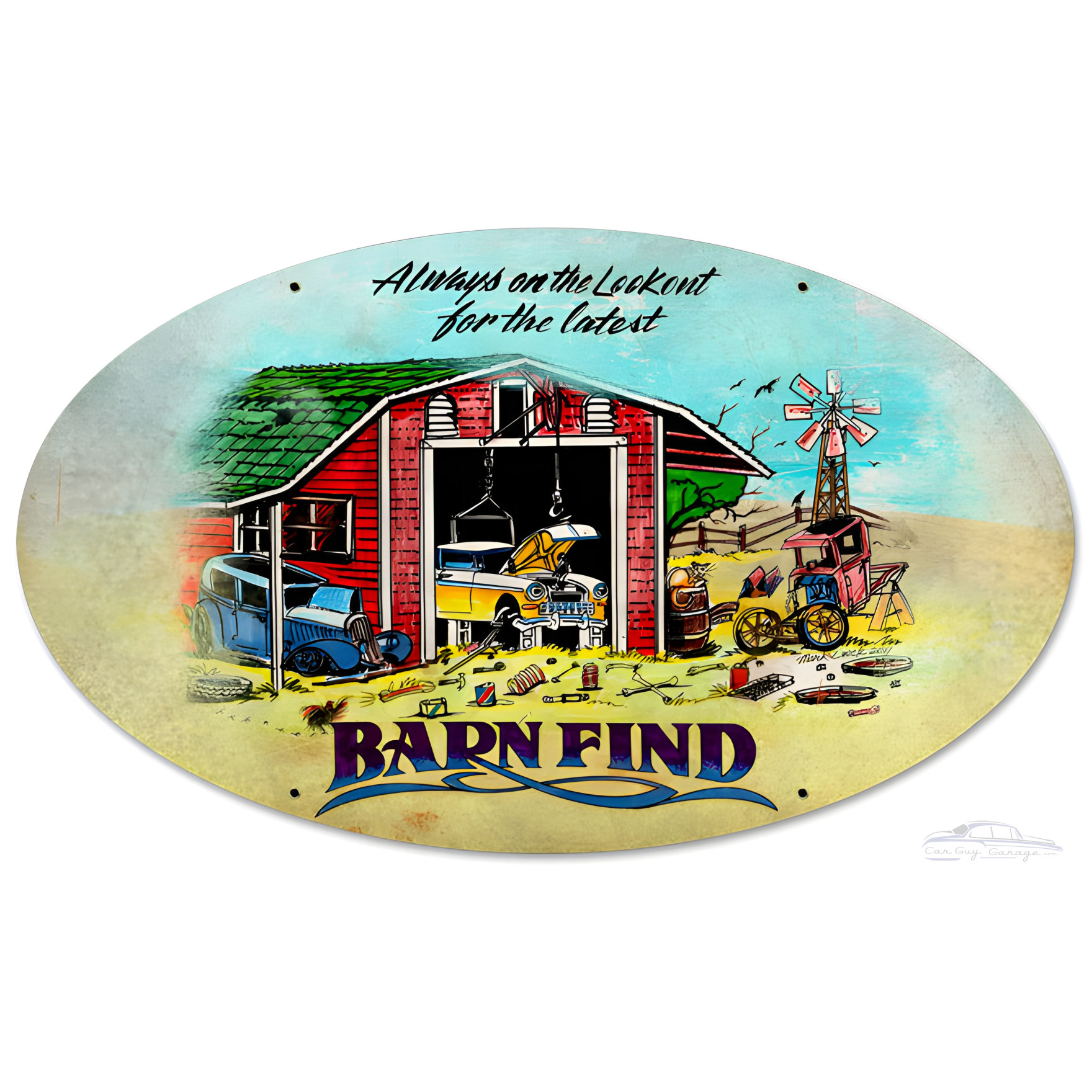 Barn Finds Metal Sign - 24"x14" Heavy Gauge Steel Decor