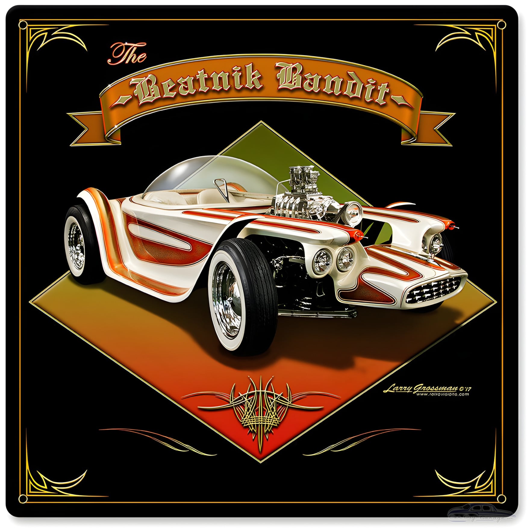 1961 Beatnik Bandit Metal Sign - Durable 12" x 12" Decor