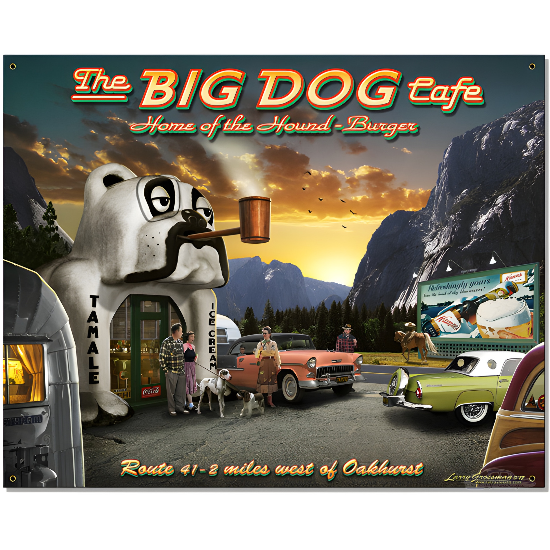 Big Dog Cafe Metal Sign - 24"x30" - Durable USA Made Decor