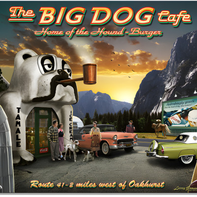 Big Dog Cafe Metal Sign - 24"x30" - Durable USA Made Decor
