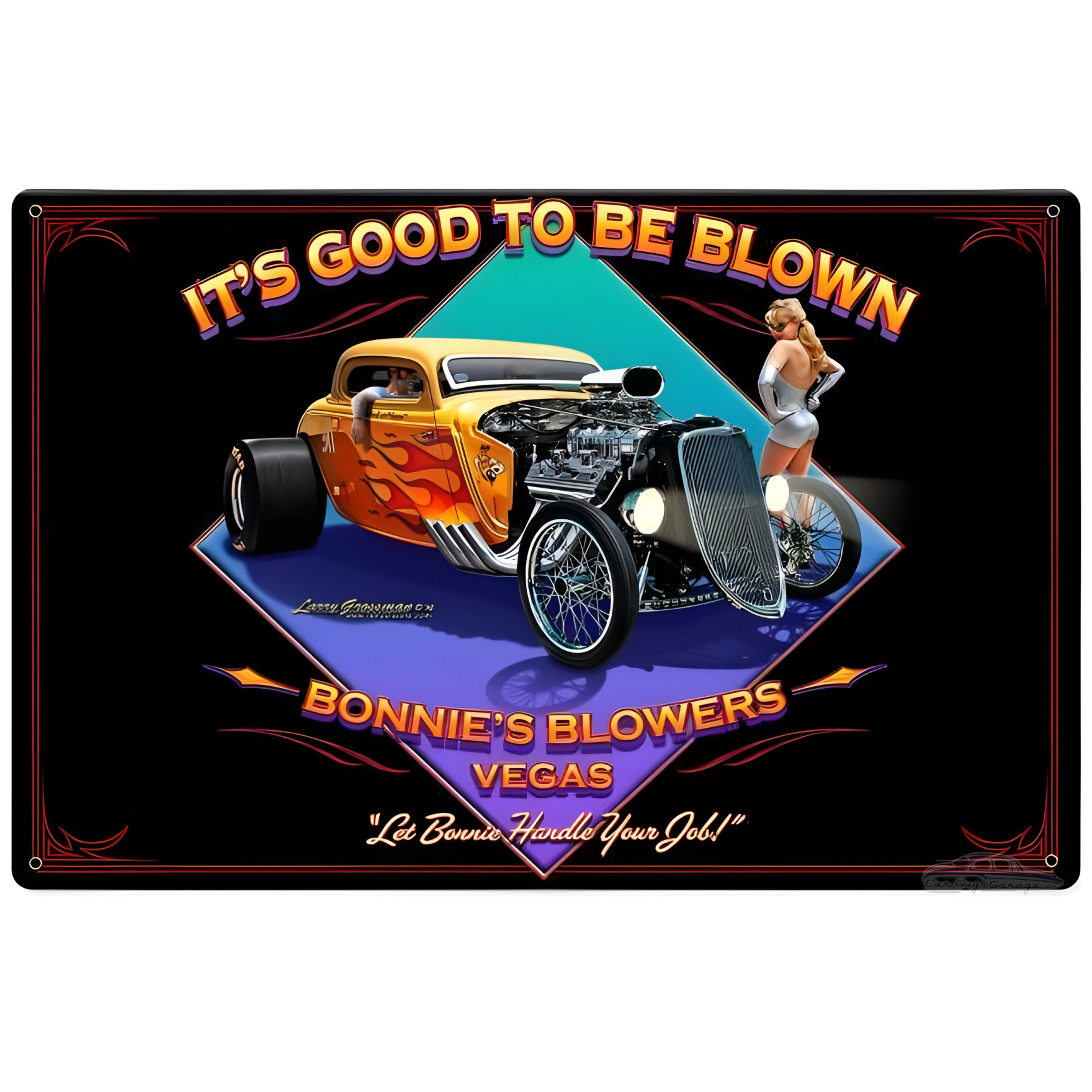 Blown Metal Sign - 18"x12" - Handcrafted USA Wall Decor
