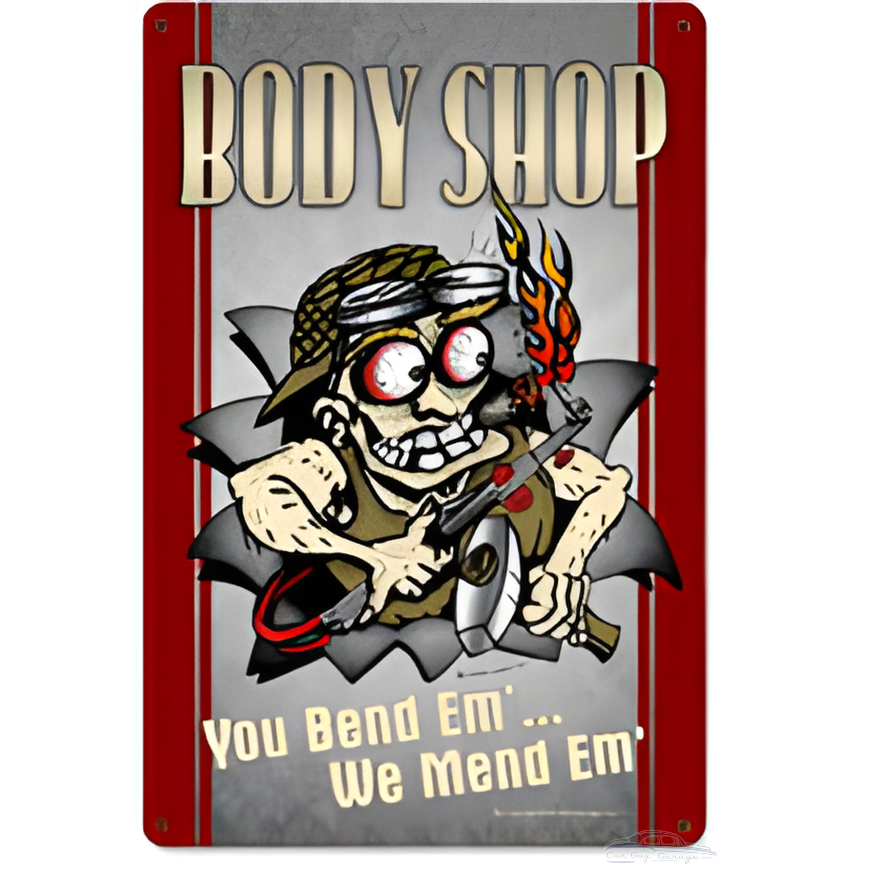 Body Shop Metal Sign - 12"x18" - Heavy Gauge Steel, USA Made