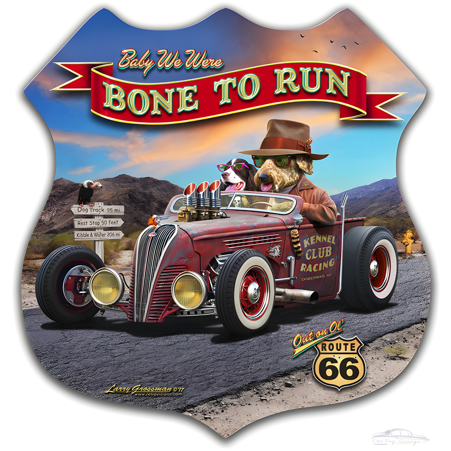 Bone to Run Metal Sign - 15"x15" - Durable American Steel Decor