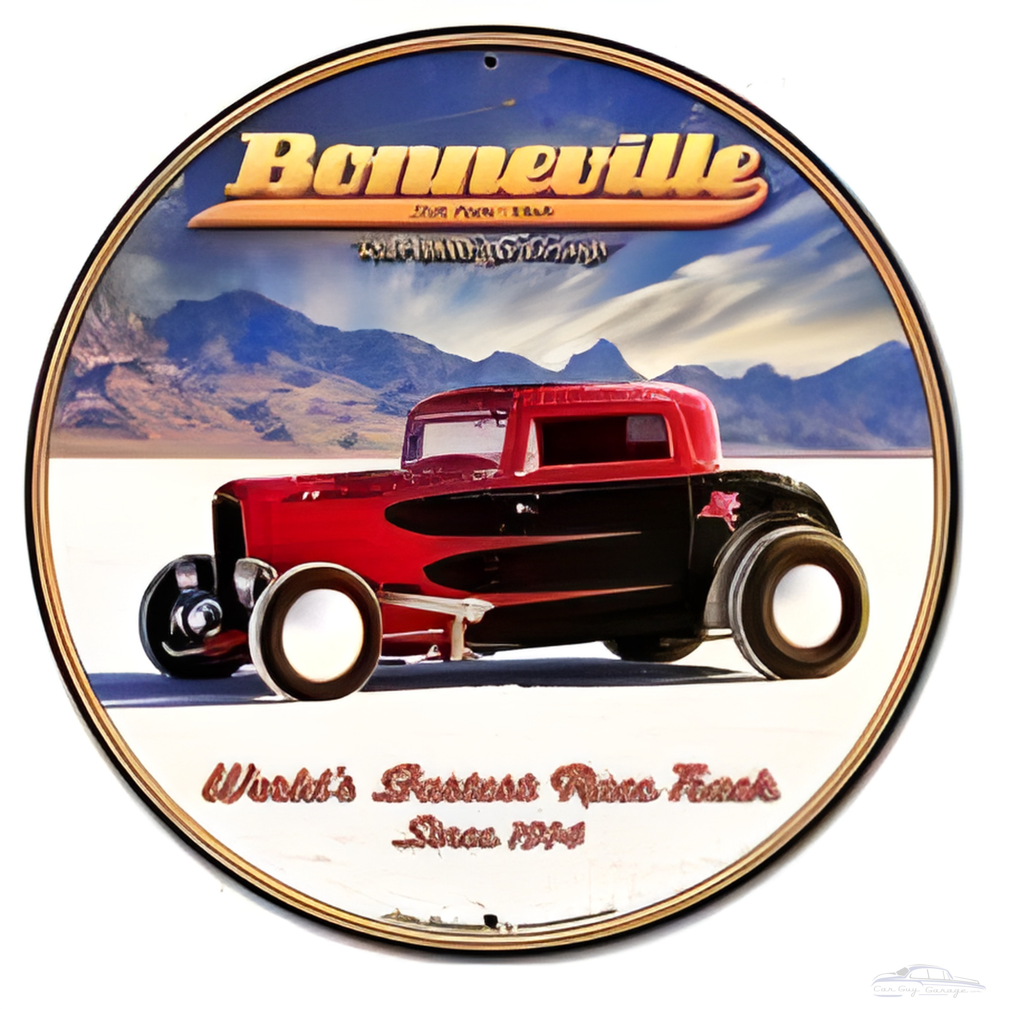 Bonneville Metal Sign - 28" Round, Vintage Style, Made in USA