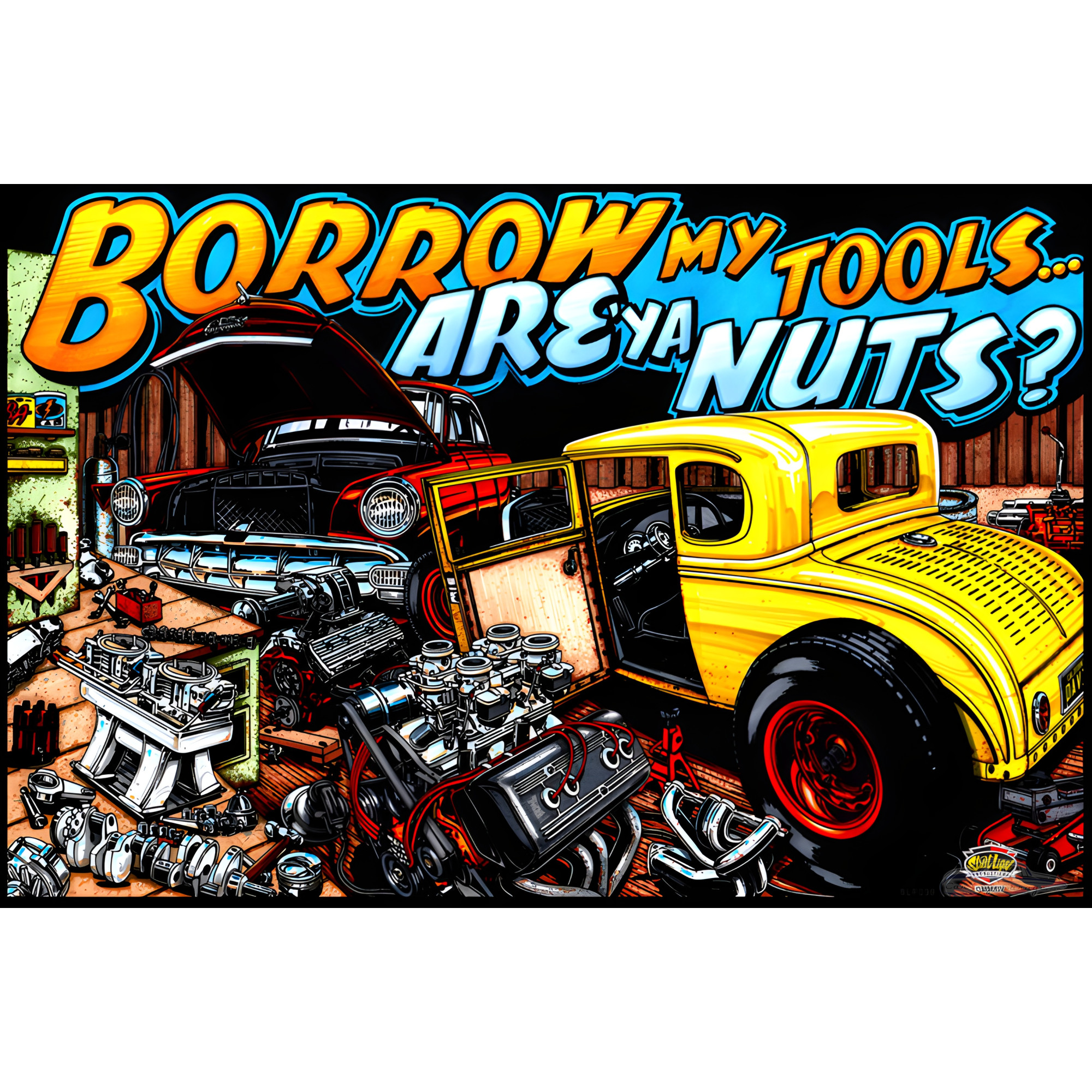 Borrow My Tools Metal Sign - 12"x18" Heavy Gauge Steel USA