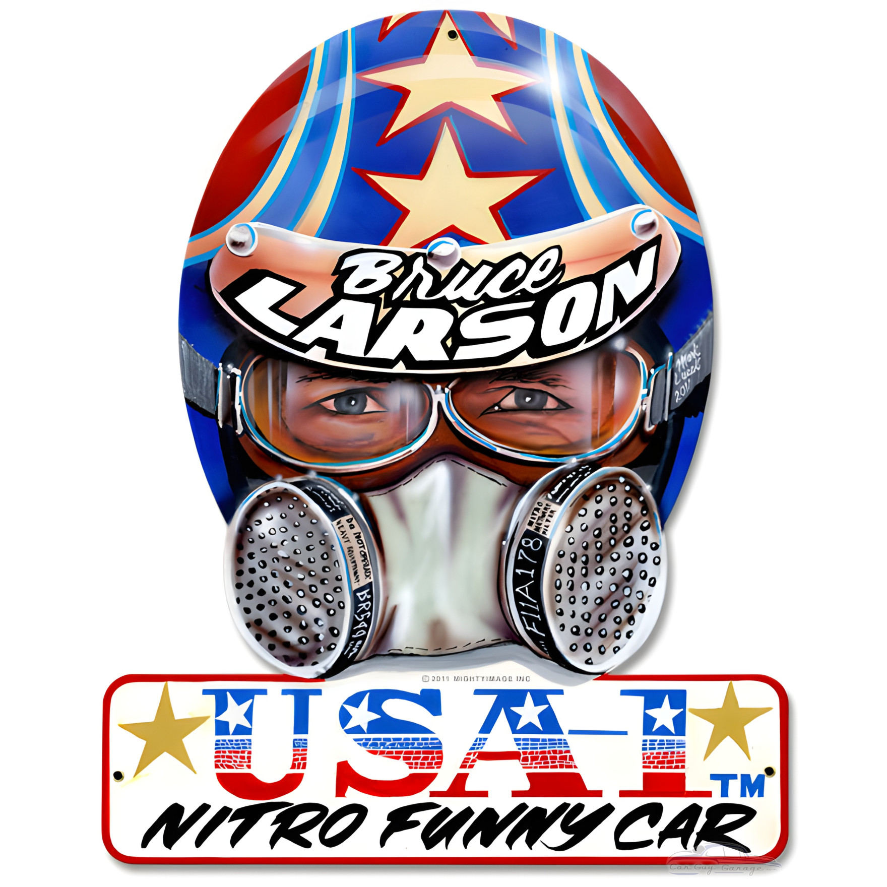 Bruce Larson USA Metal Sign - 12"x15" Custom Shape Decor