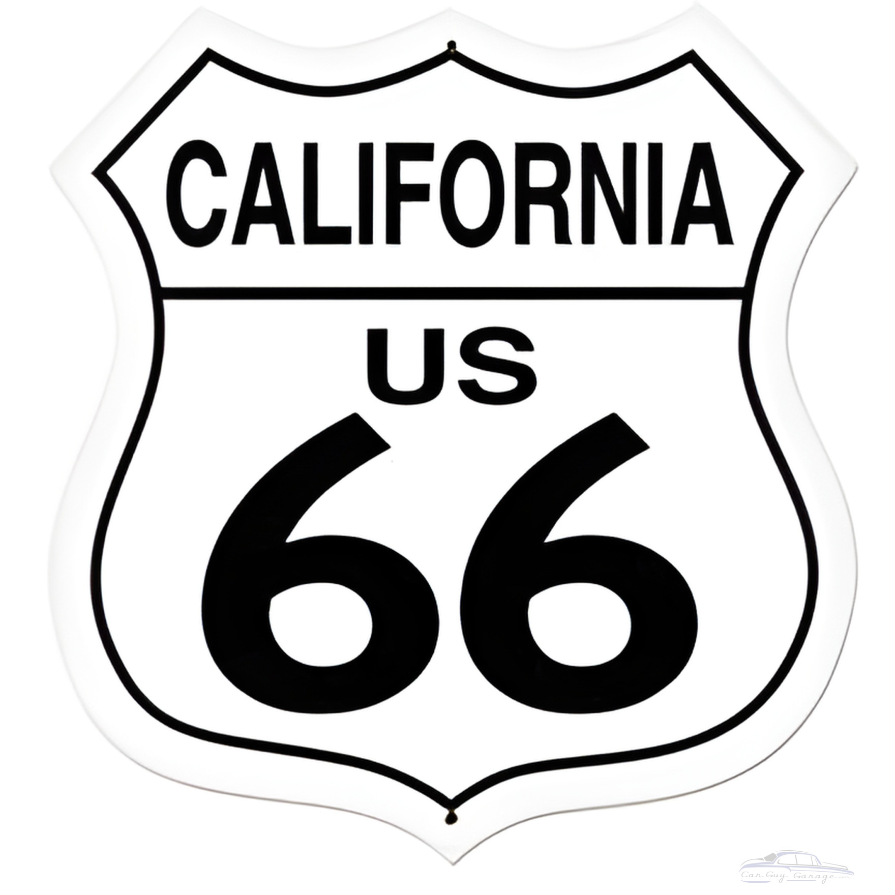 California Route 66 Metal Sign - 28"x28" Custom Shape, USA Made