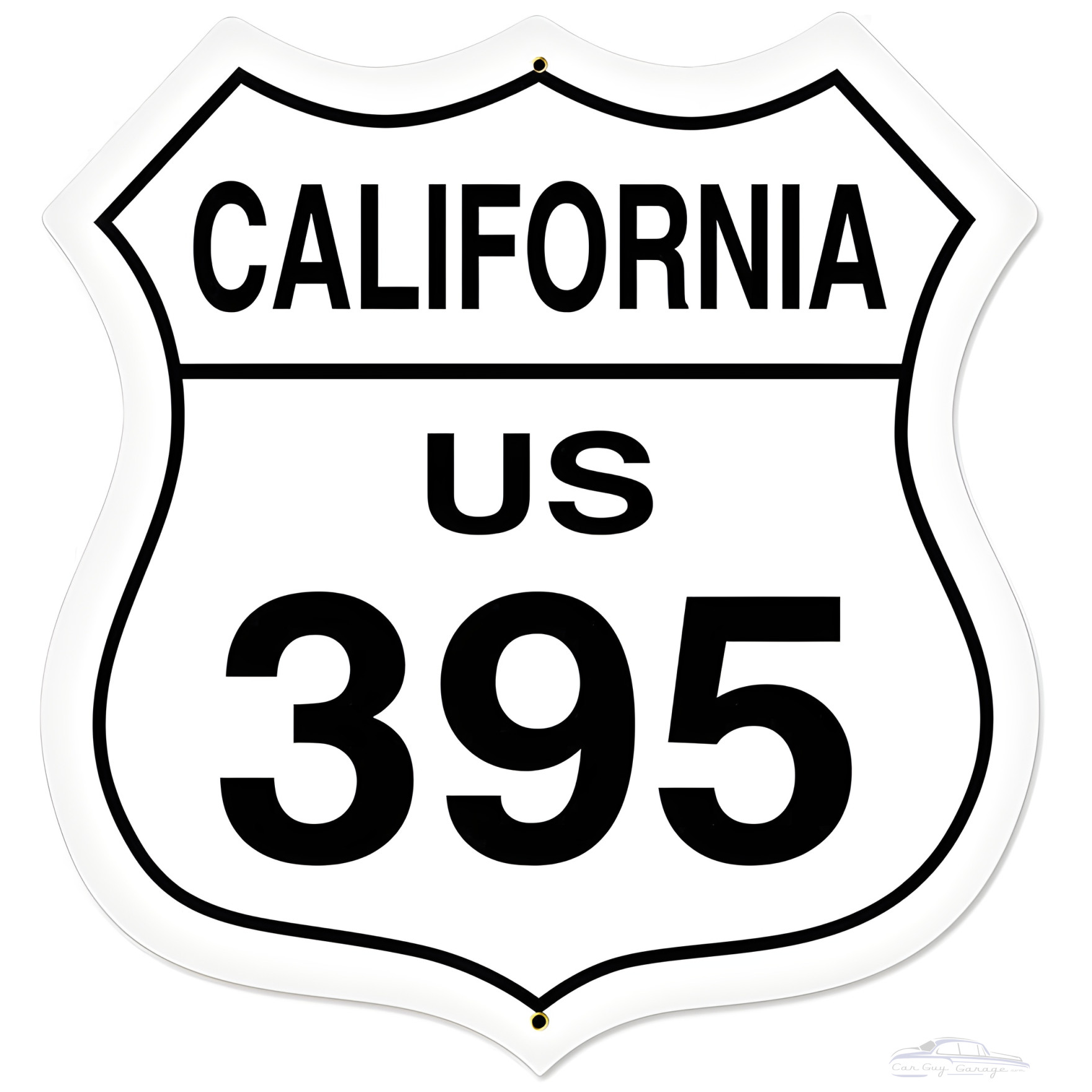 California Route 395 Metal Sign - 28"x28" Custom Shape Decor