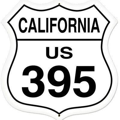 California Route 395 Metal Sign - 28"x28" Custom Shape Decor