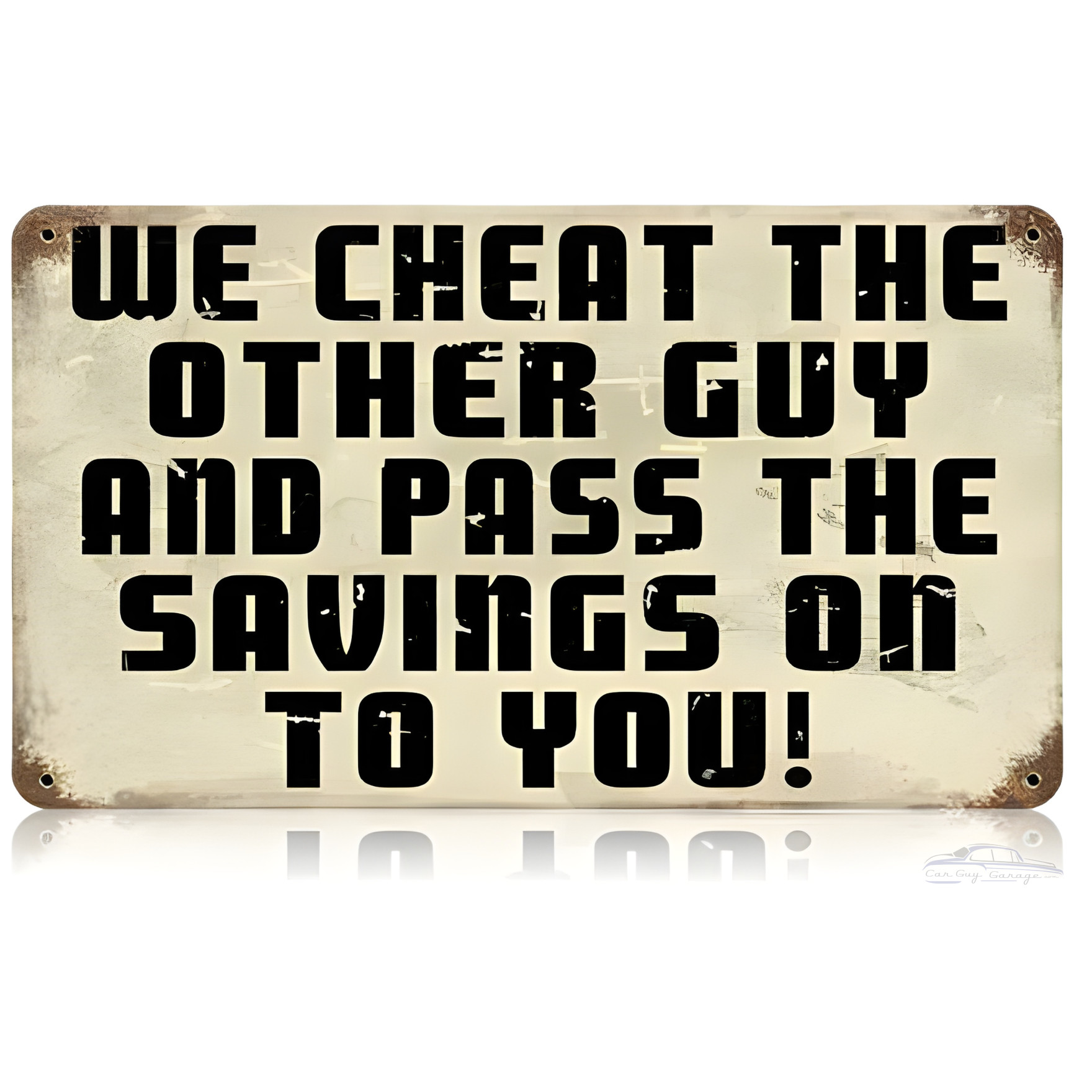 Cheat Other Guy Metal Sign - Vintage Charm, Durable Finish, USA