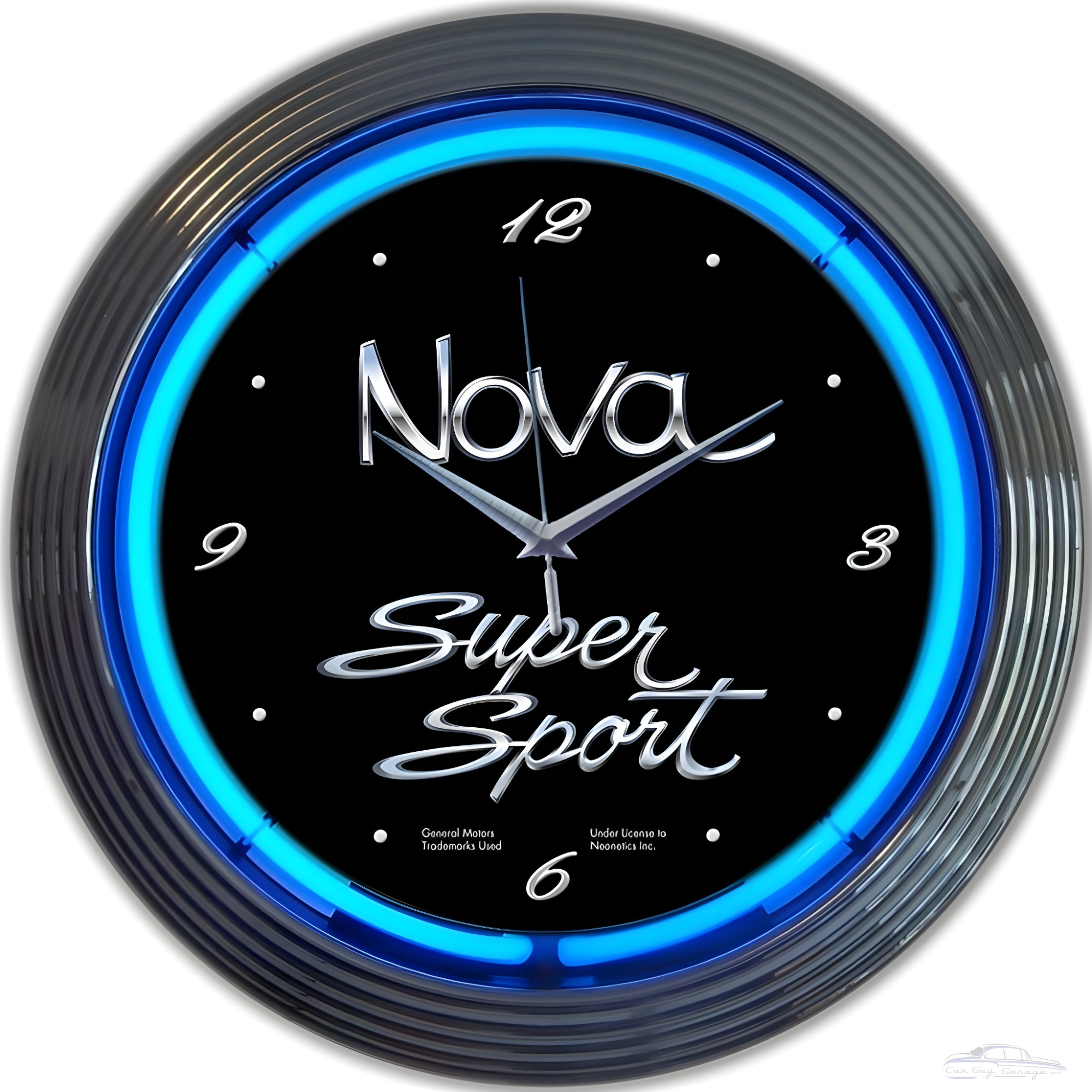 Chevy Nova Neon Clock - Retro Style, Real Glass Neon, 15 Inch
