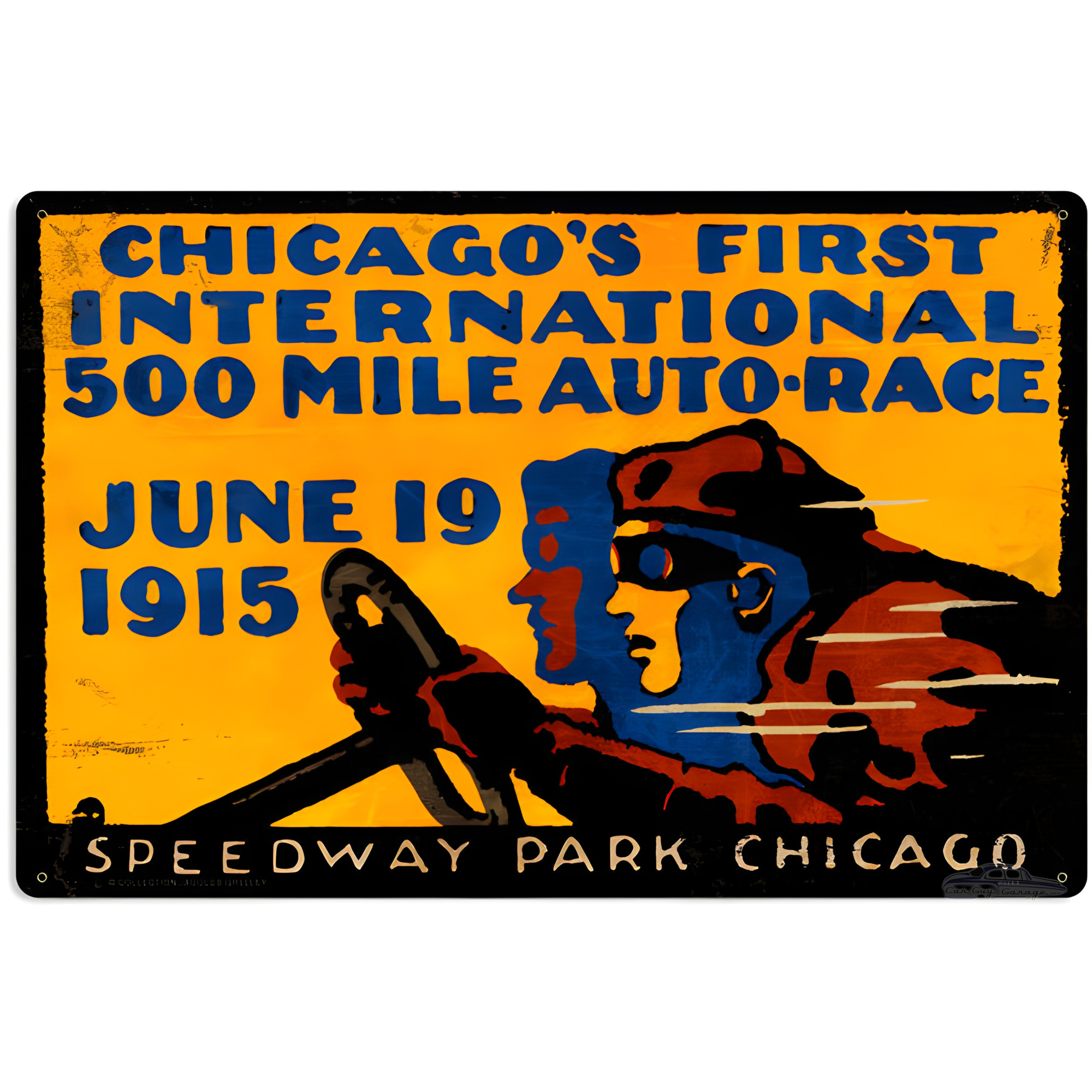 Chicago 500 Metal Sign - 24"x16" Heavy Gauge Steel Decor