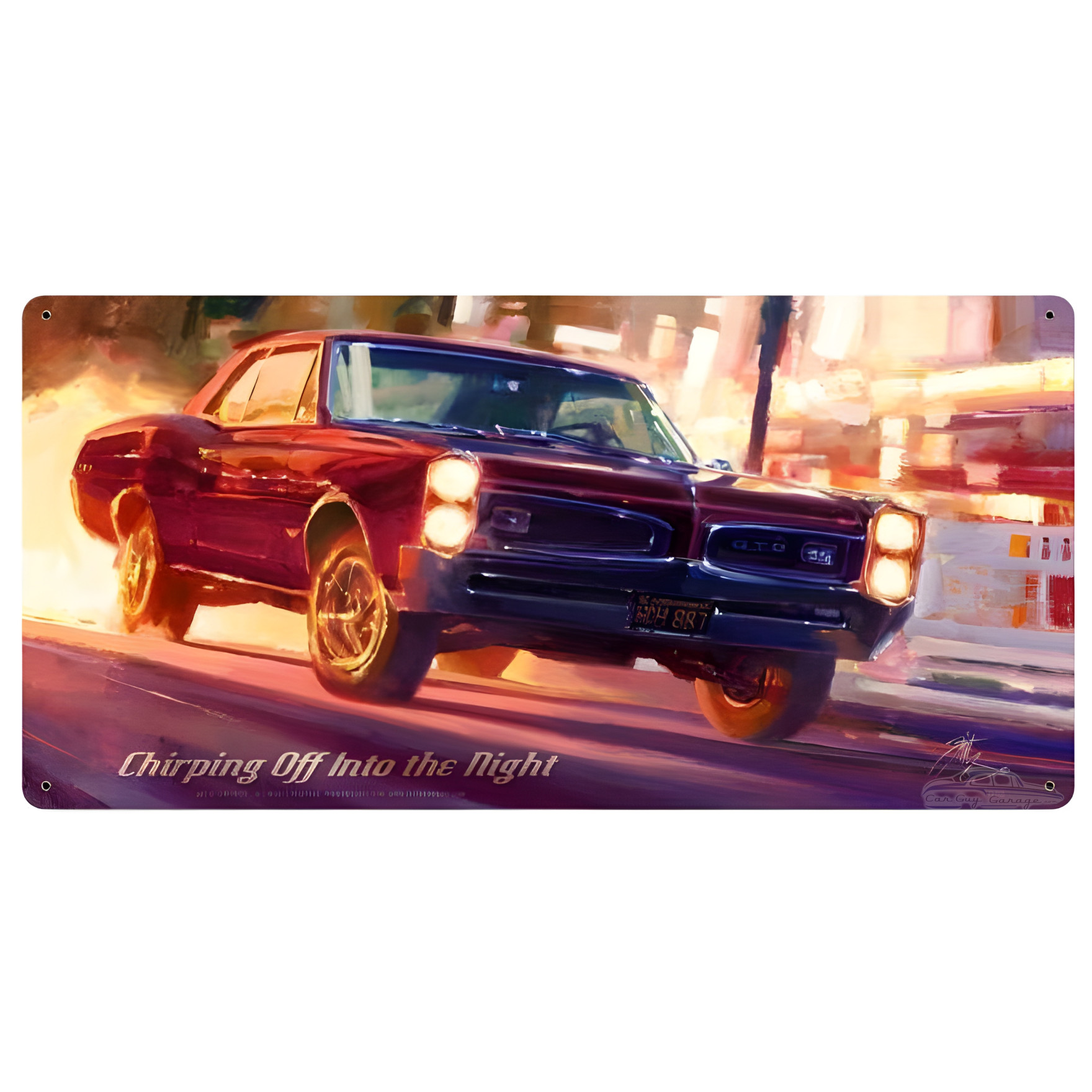 Chirping Off Into the Night Metal Sign - Durable 24"x12" Decor