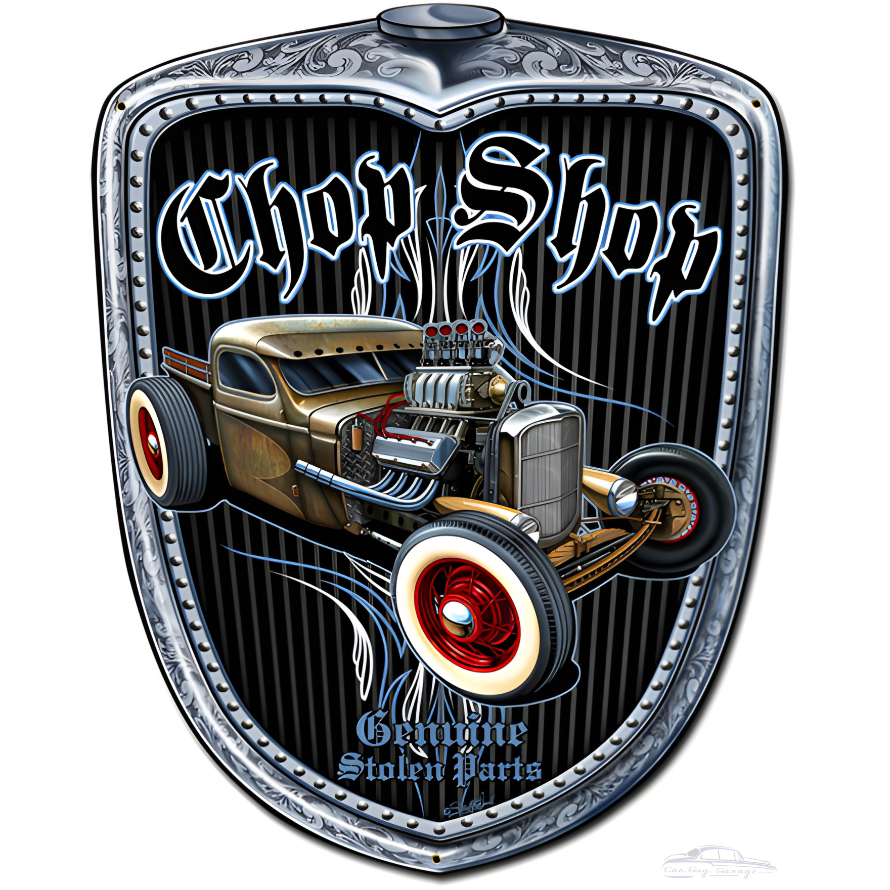 Chop Shop Grill Metal Sign - 24"x30" - Durable USA Made Decor