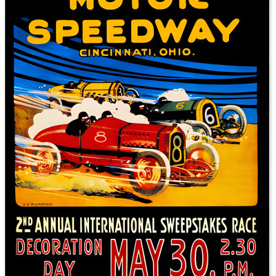 Cincinnati Motor Speedway Metal Sign - Durable 12" x 18" Decor