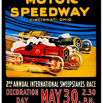Cincinnati Motor Speedway Metal Sign - Durable 16" x 24" Decor