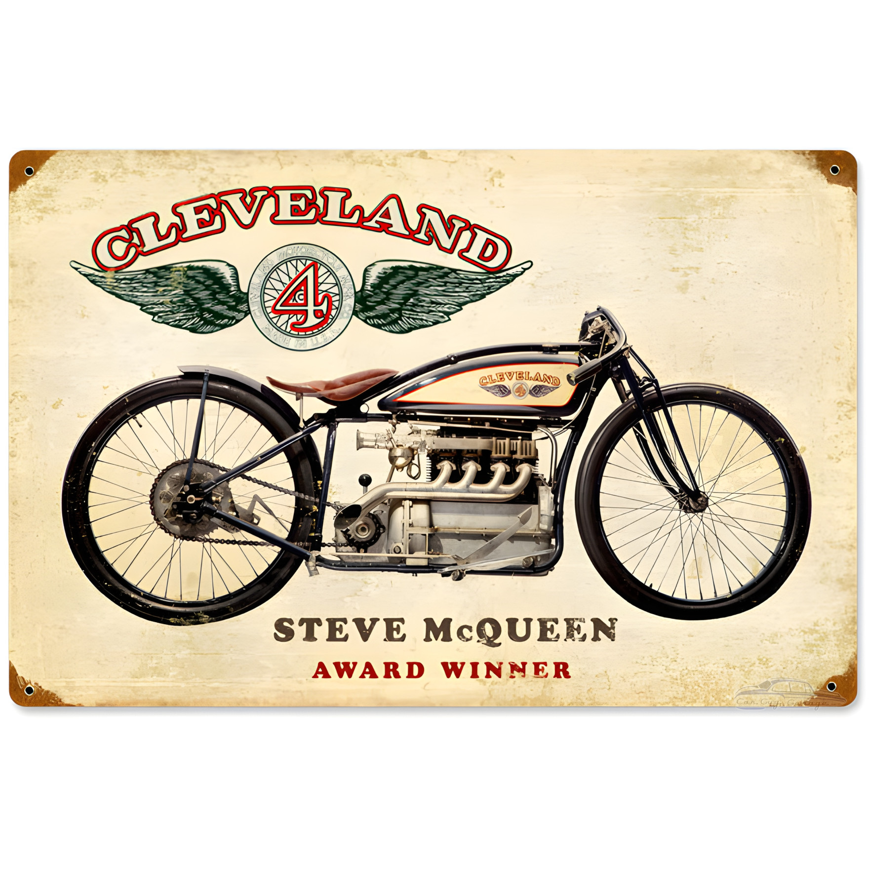 Cleveland Steve McQueen Sign - Vintage Metal, 18"x12", USA Made