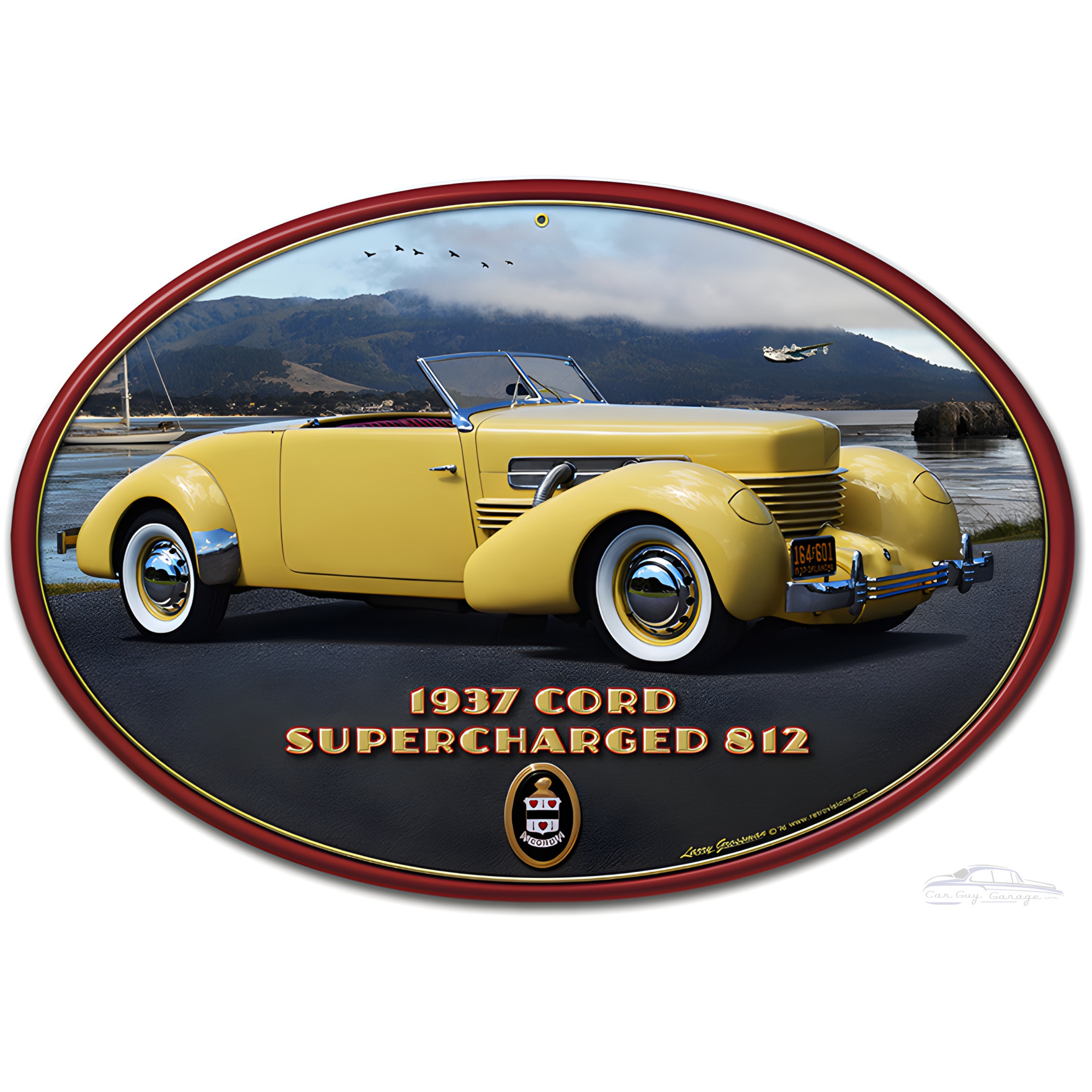 Vintage 1937 Cord 812 Metal Sign - 18"x12" - Made in USA