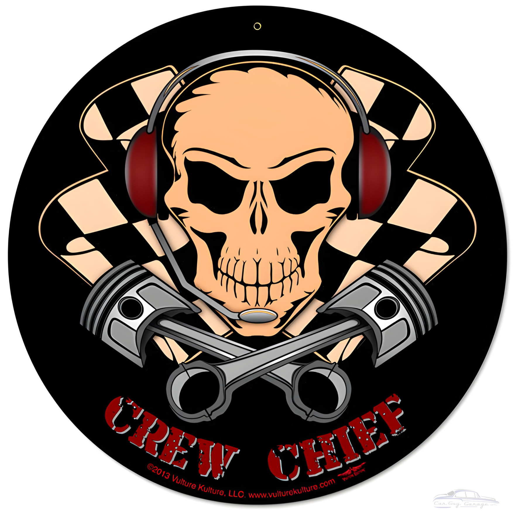 Crew Chief Metal Sign - 14" Round, Durable American Steel