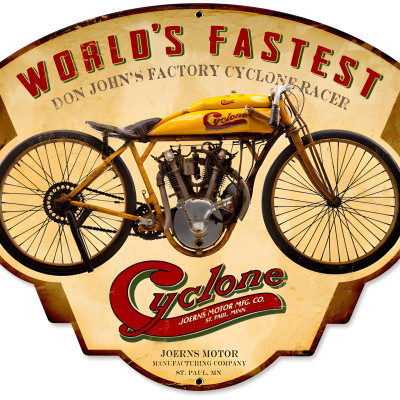 Vintage Cyclone Sign - 17"x14" - Heavy Gauge Steel, USA Made