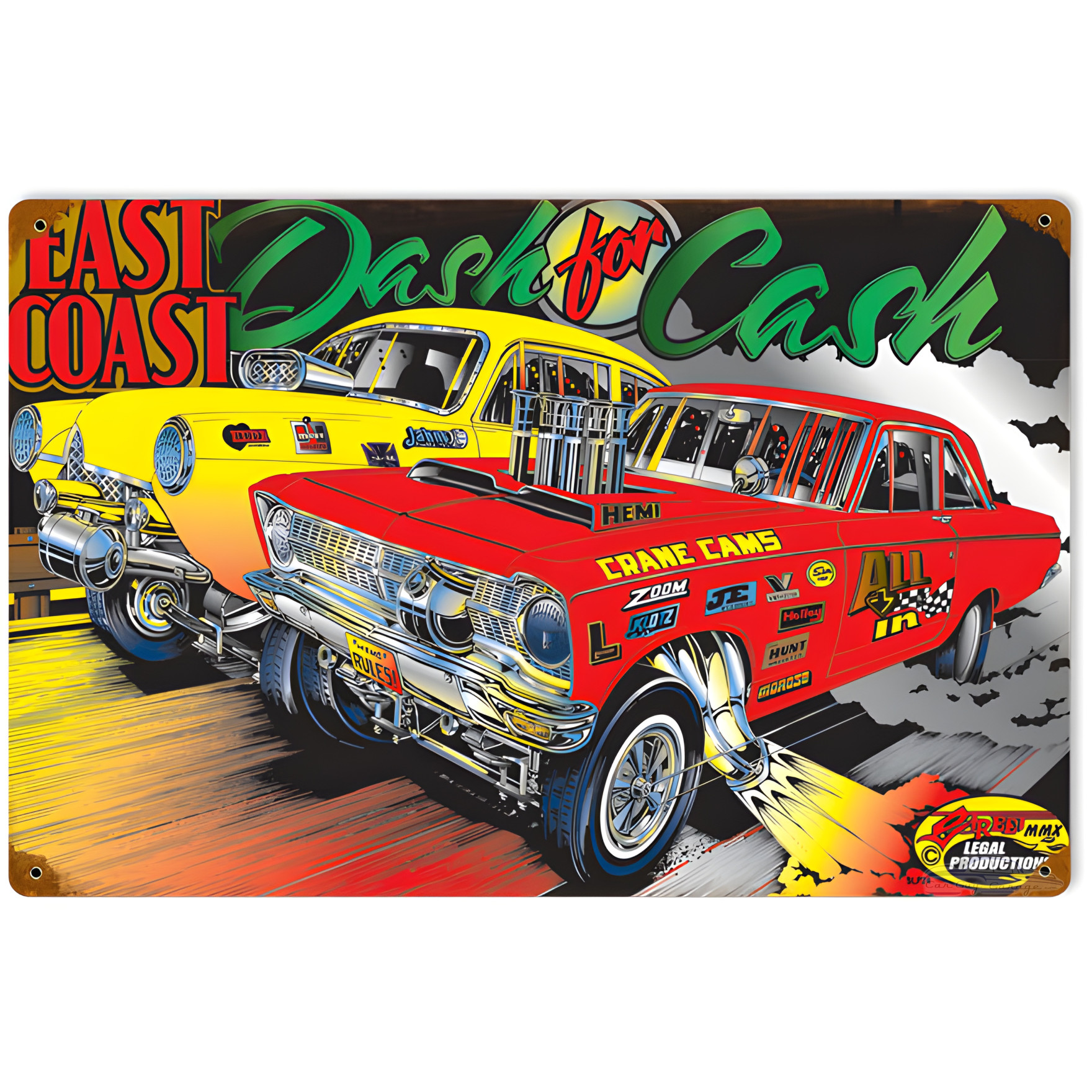 Dash for Cash Metal Sign - 18"x12" Vintage Garage Decor