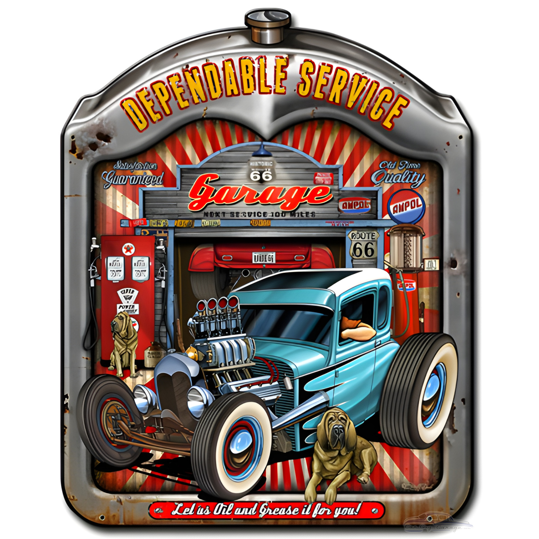 Dependable Service Radiator Metal Sign - Vintage Garage Decor