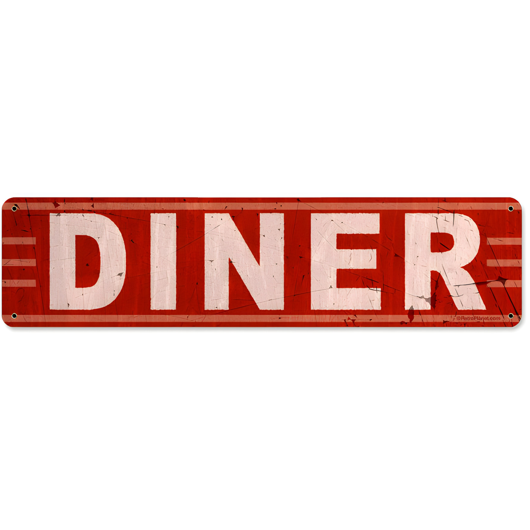 Retro Diner Metal Sign - 20"x5" - Made in USA, Durable Steel