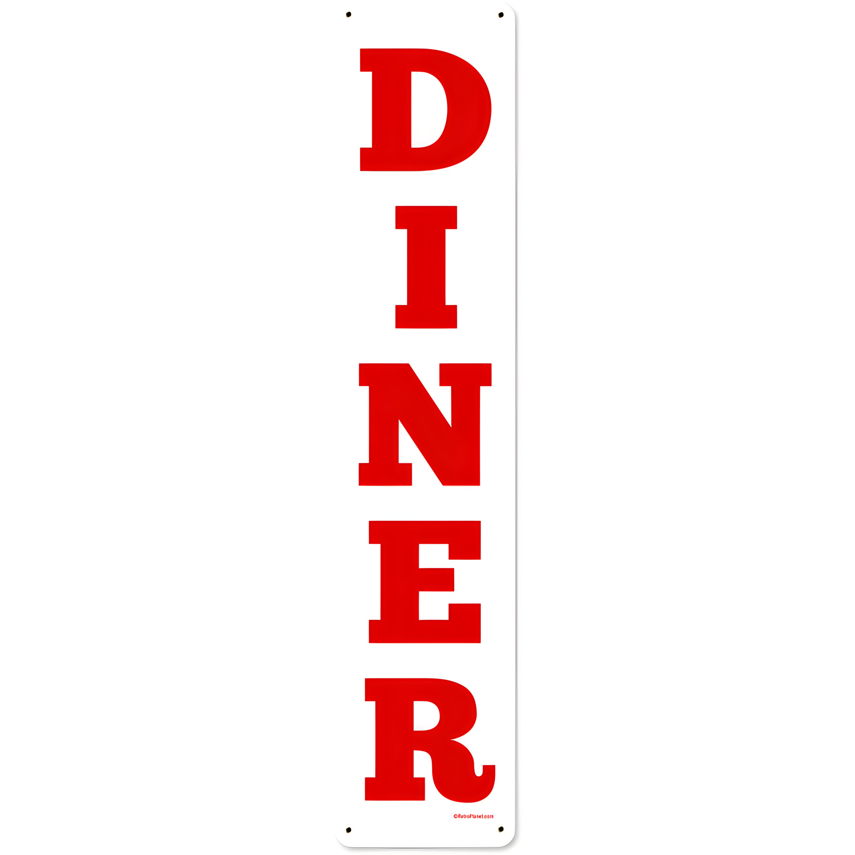 Diner Metal Sign - Vintage 6"x28" Heavy Gauge Steel Decor