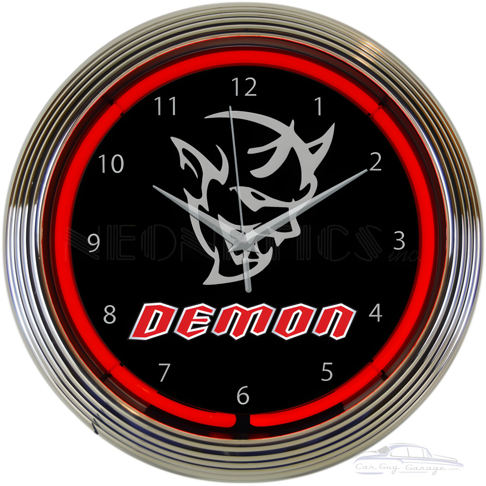Dodge Ram Neon Clock - Vintage Style, 15" Diameter, Real Glass Neon
