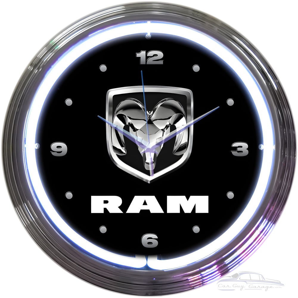 Dodge Demon Neon Clock - 15" Diameter, Real Glass Neon, Quartz