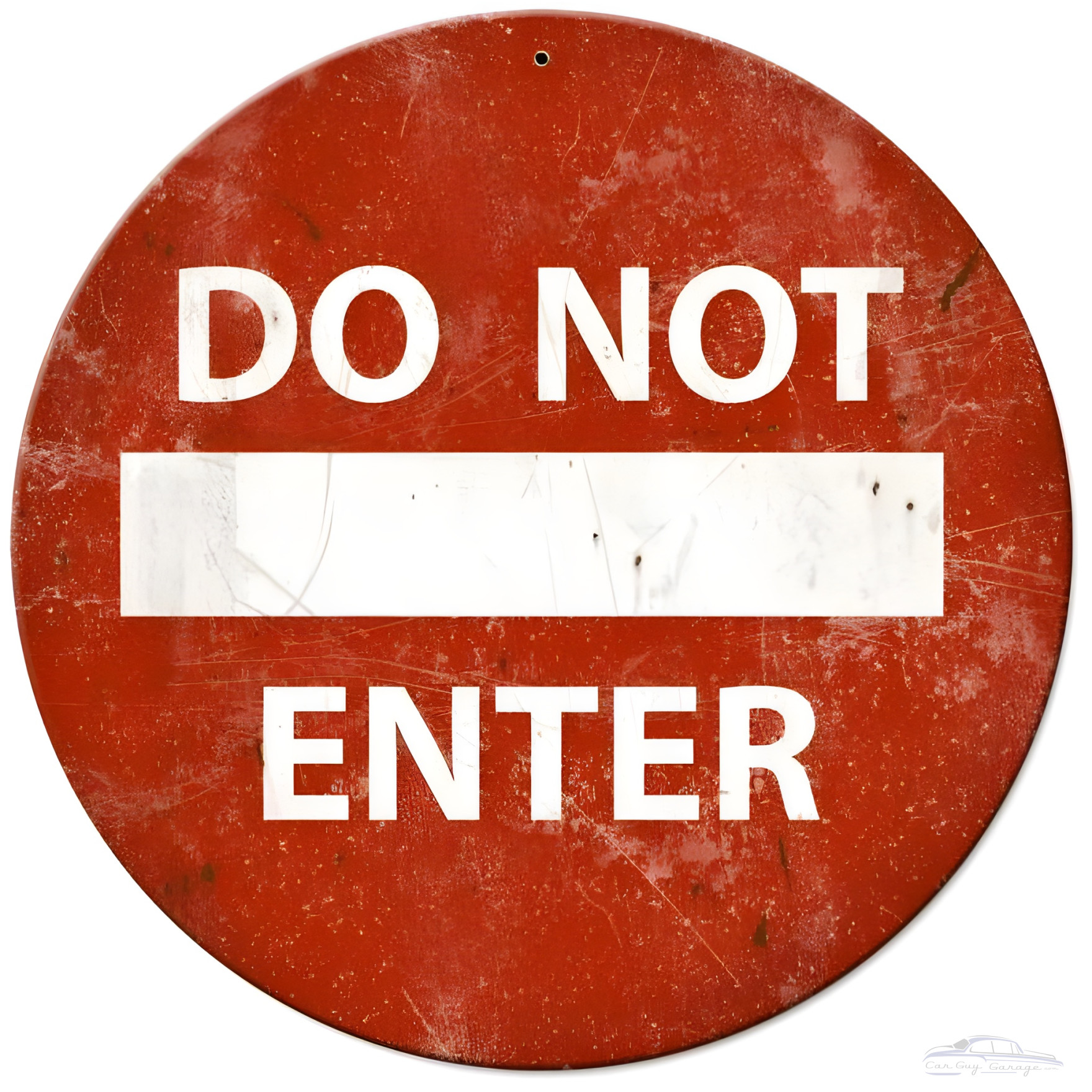 Vintage Do Not Enter Metal Sign - 14" Round, Made in USA