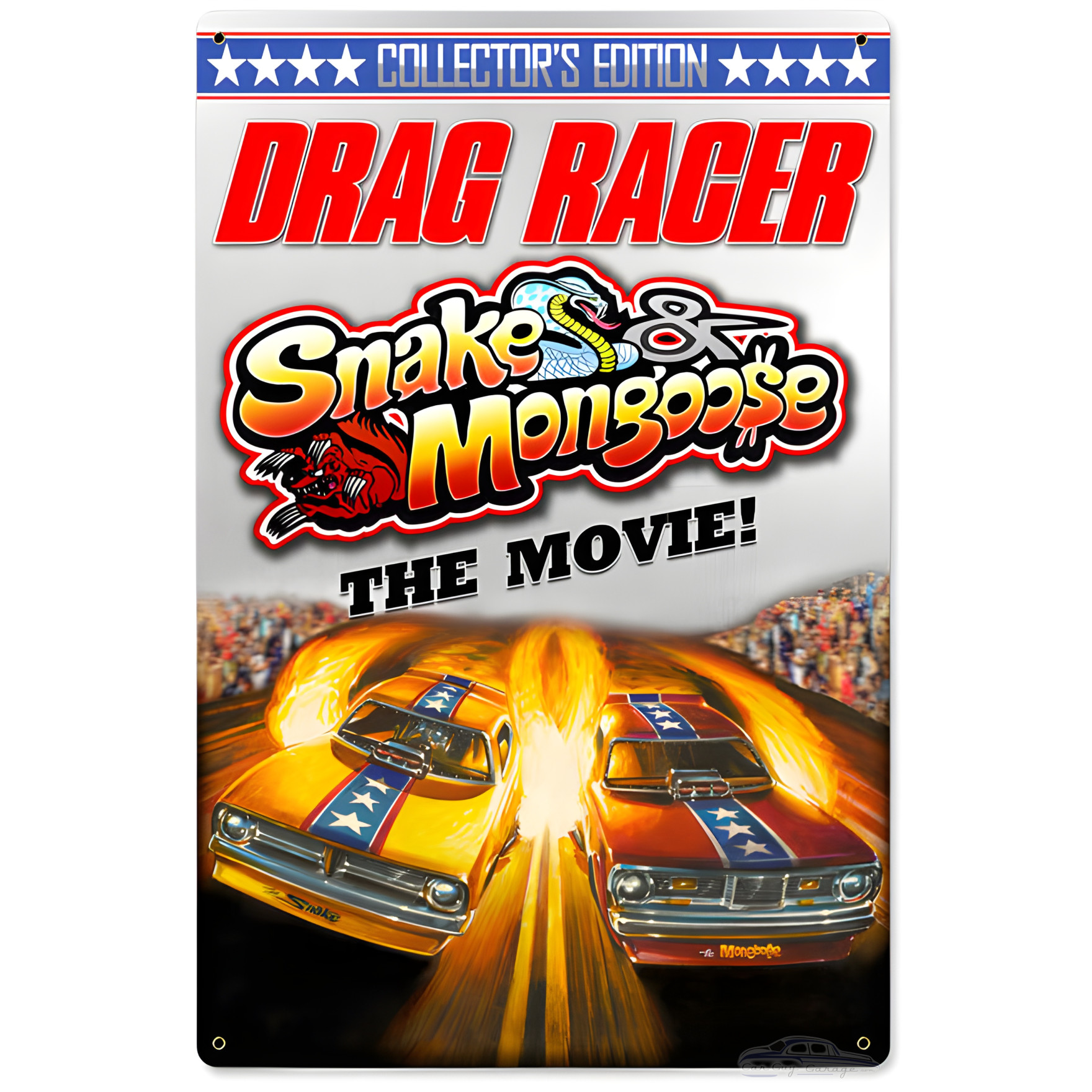 Drag Racer Snake Mongoose Metal Sign - Nostalgic Garage Decor