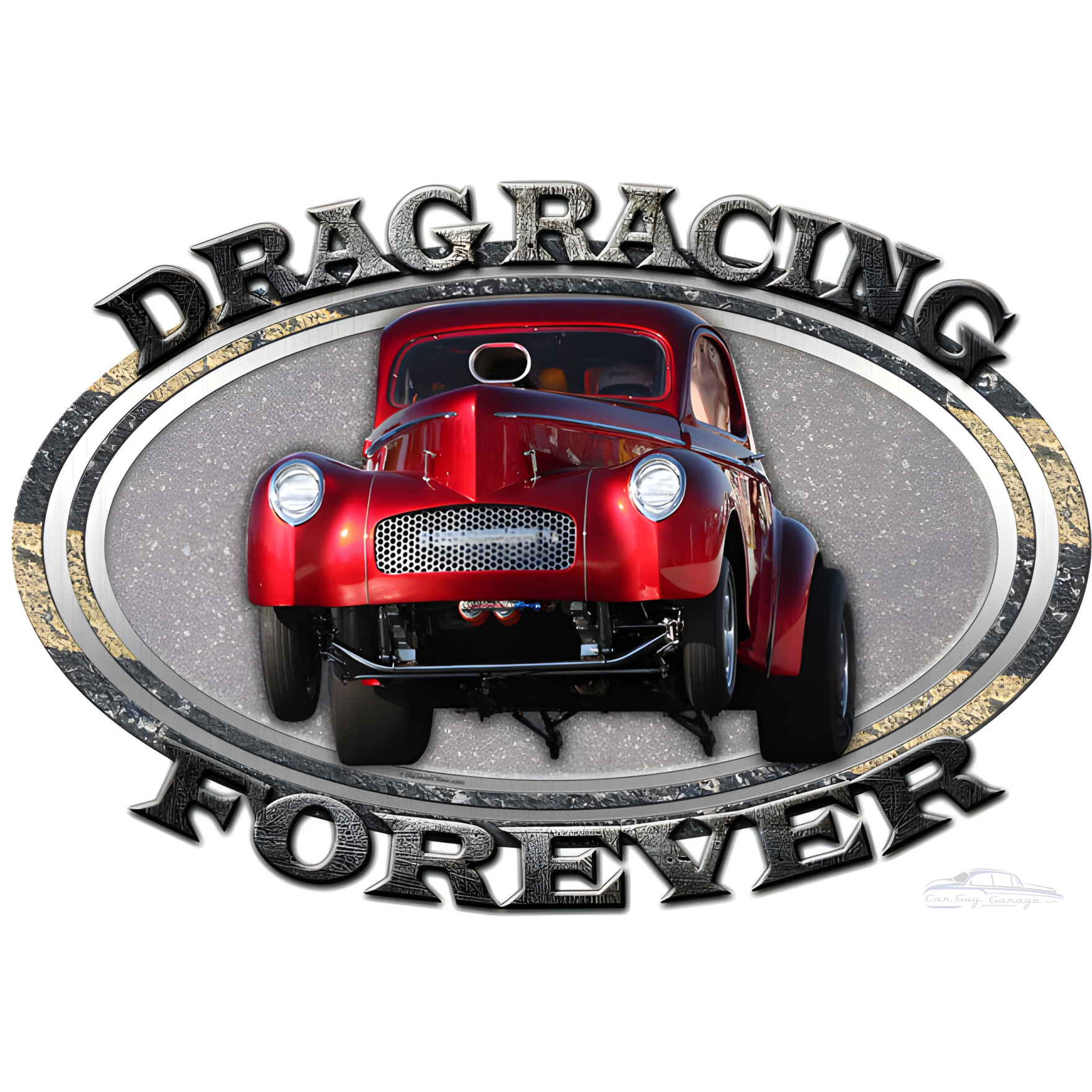 Drag Racing Forever Metal Sign - Durable 24"x16" Garage Decor