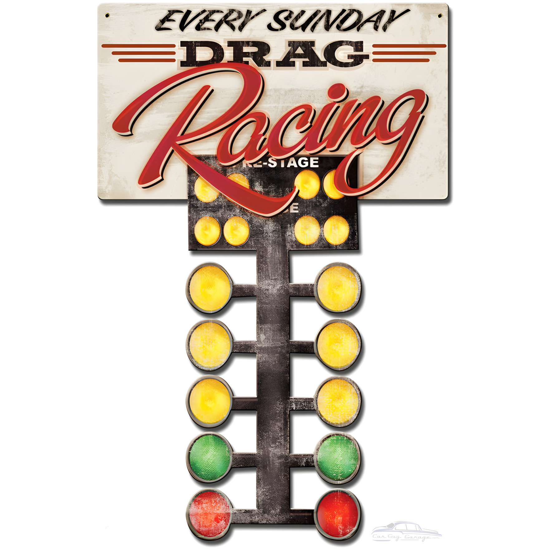 Drag Racing Metal Sign - 16"x24" Custom Shape, Made in USA