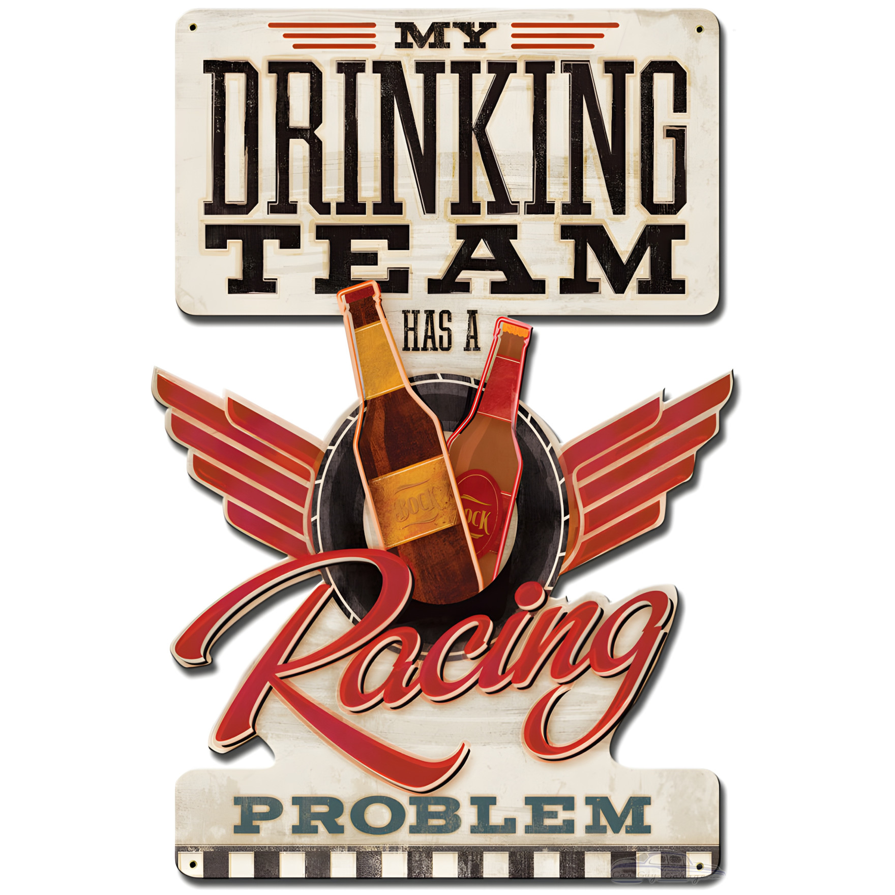 Drinking Team Metal Sign - Durable 16"x24" USA Made Decor