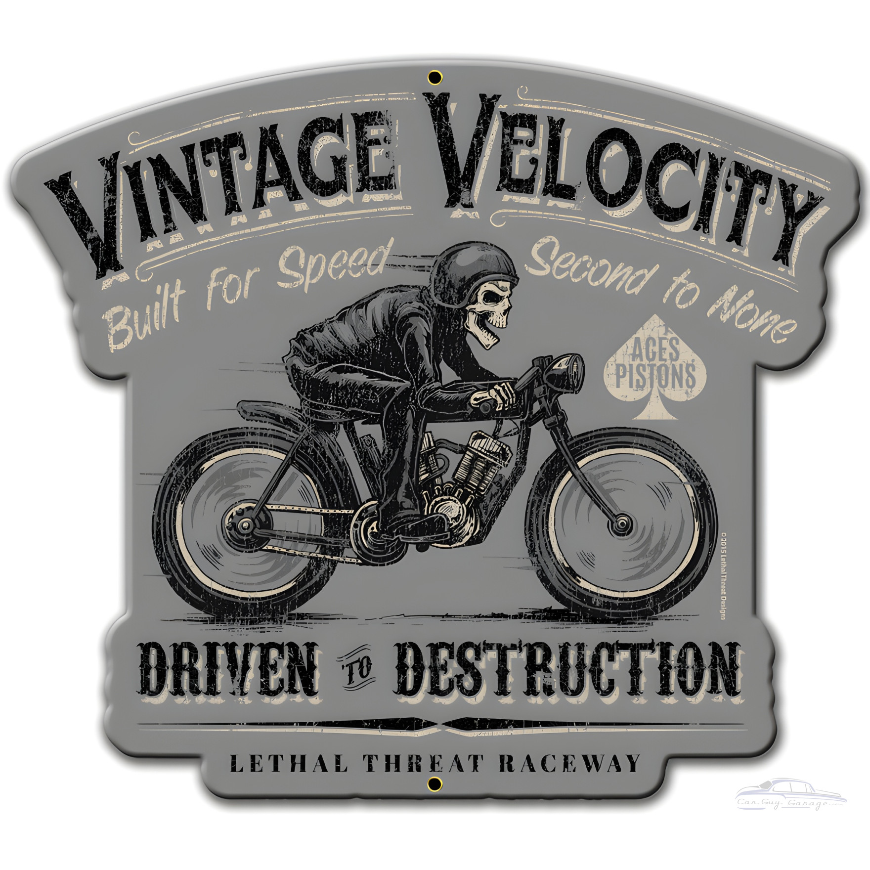 Driven to Destruction Metal Sign - Durable 18"x16" USA Made
