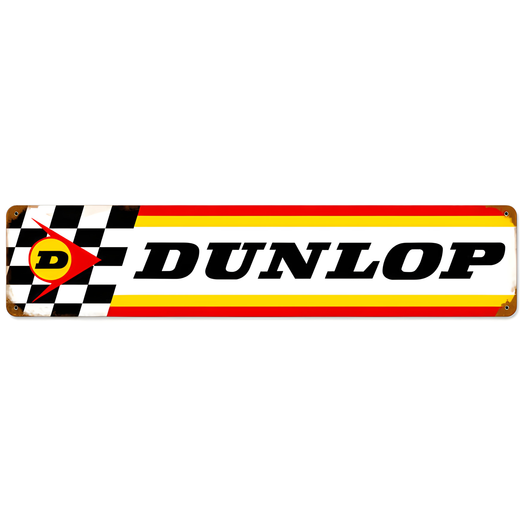Dunlop Vintage Metal Sign - 28"x6" - Heavy Gauge Steel Decor