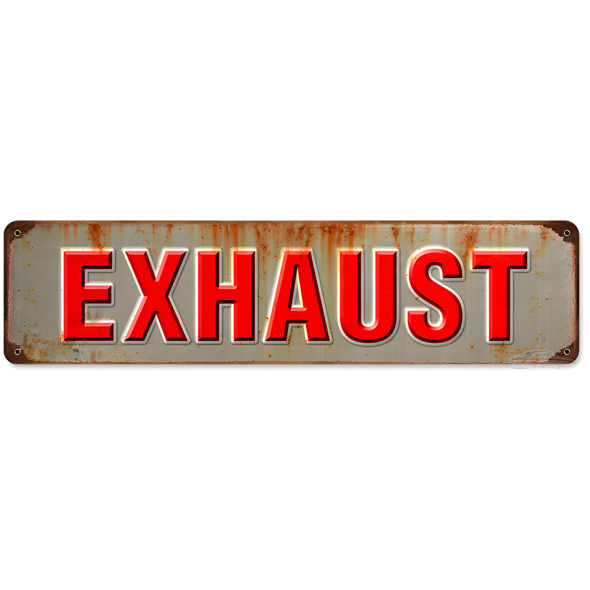 Retro Exhaust Metal Sign - 20"x5" - Made in USA, Heavy Steel