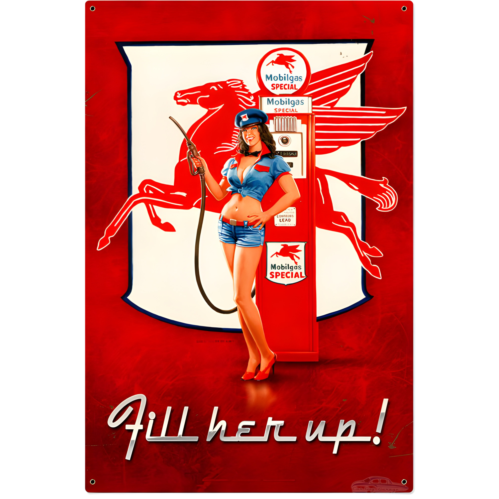 Fill Her Up Metal Sign - 24"x36" - Durable American Steel