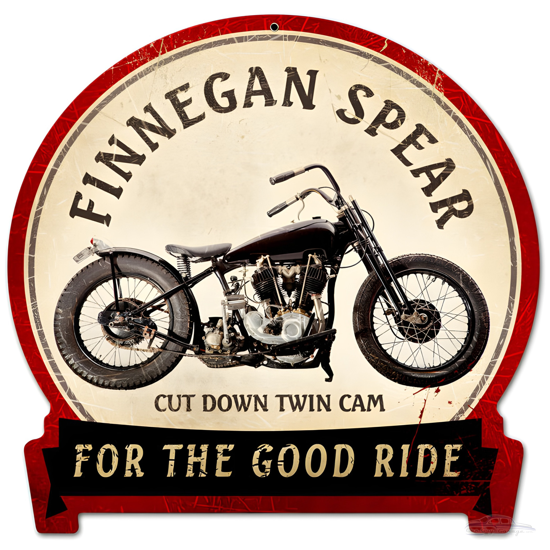 Finnegan Spear Sign - 15"x16" Metal, Durable, Made in USA