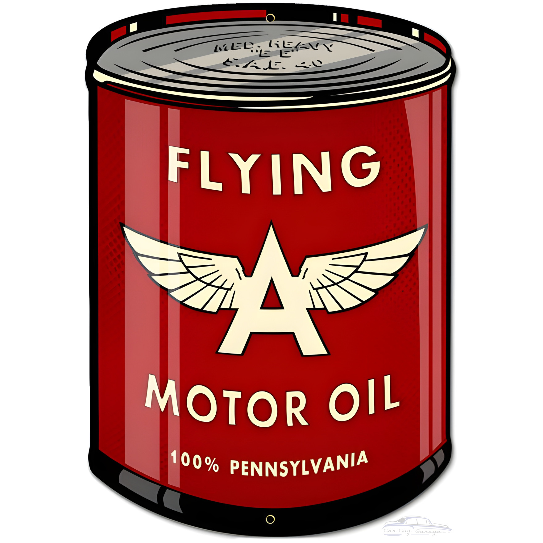 Flying A Oil Can Metal Sign - Durable 14"x20" Wall Decor