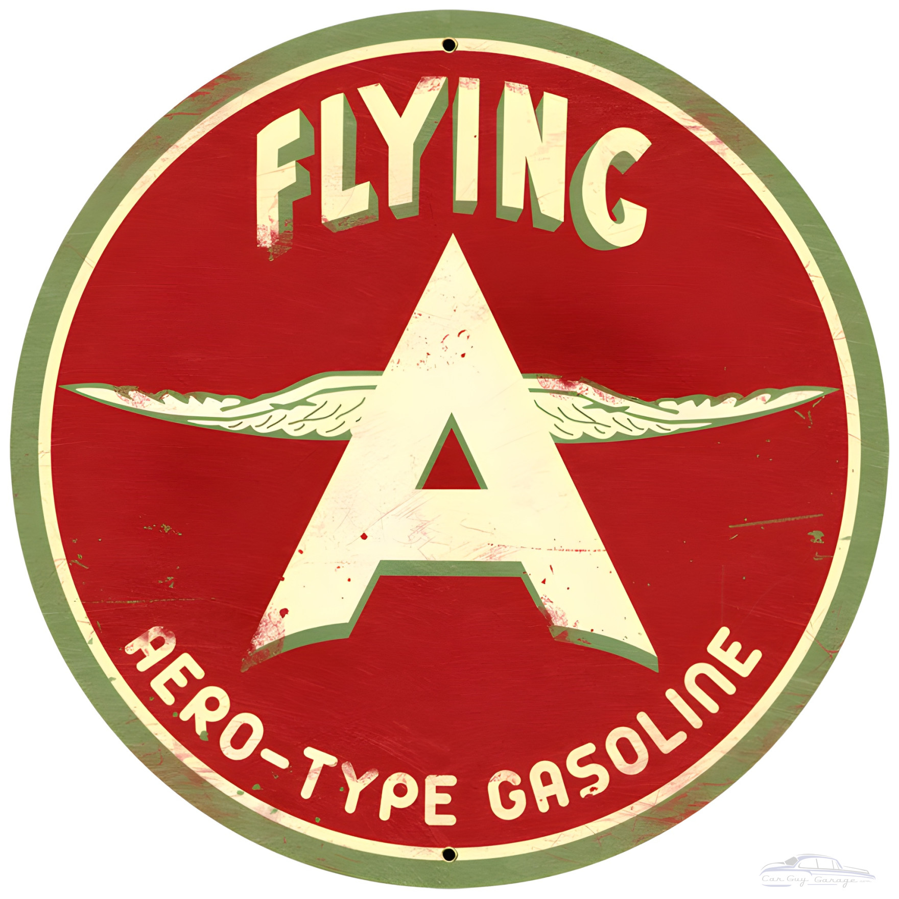 Flying A Original Metal Sign - 28" Round, Vintage Charm