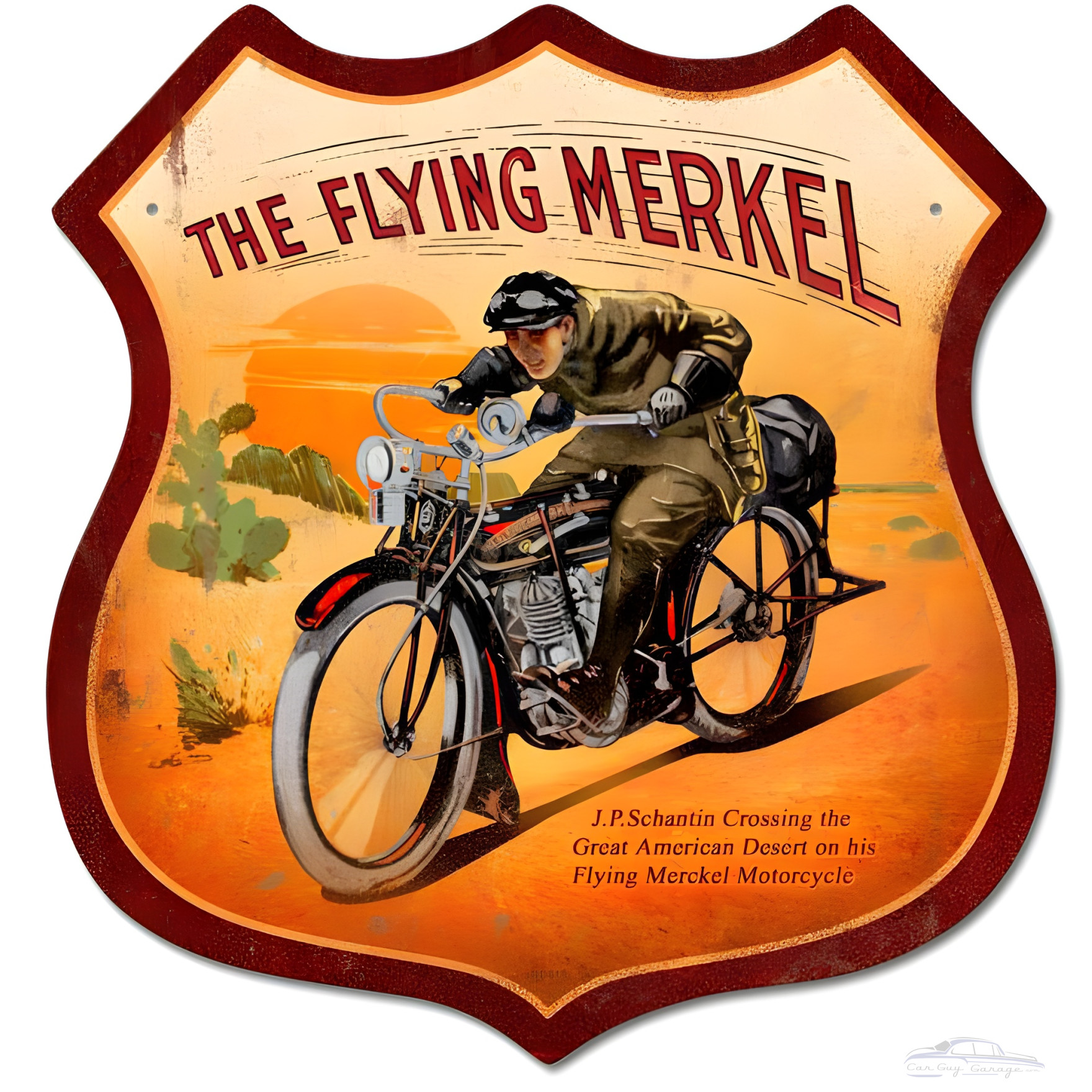 Flying Merkel Metal Sign - 15"x15" - USA Made, Heavy Gauge Steel