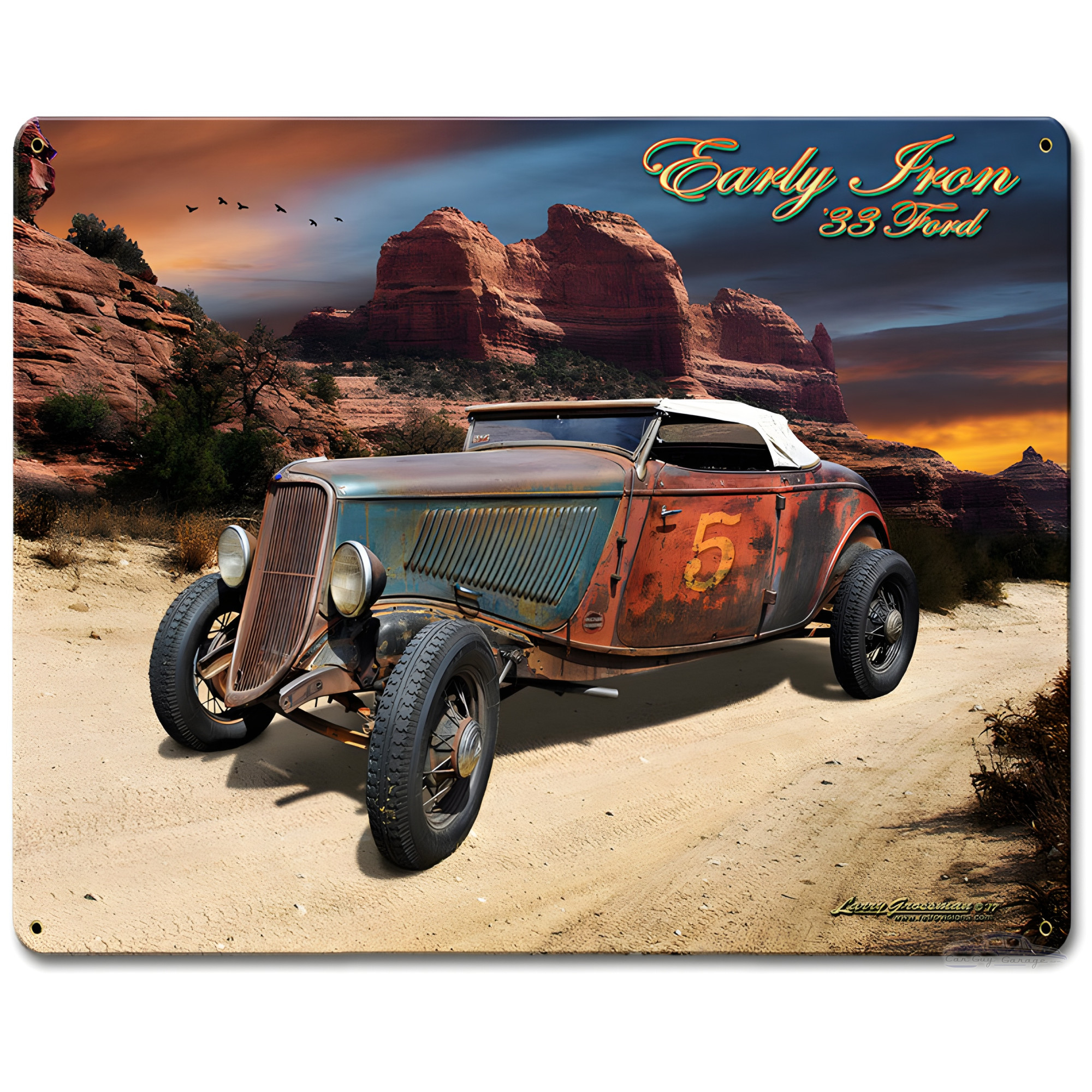 33 Ford Early Iron Metal Sign - Vintage Car Decor 15" x 12"