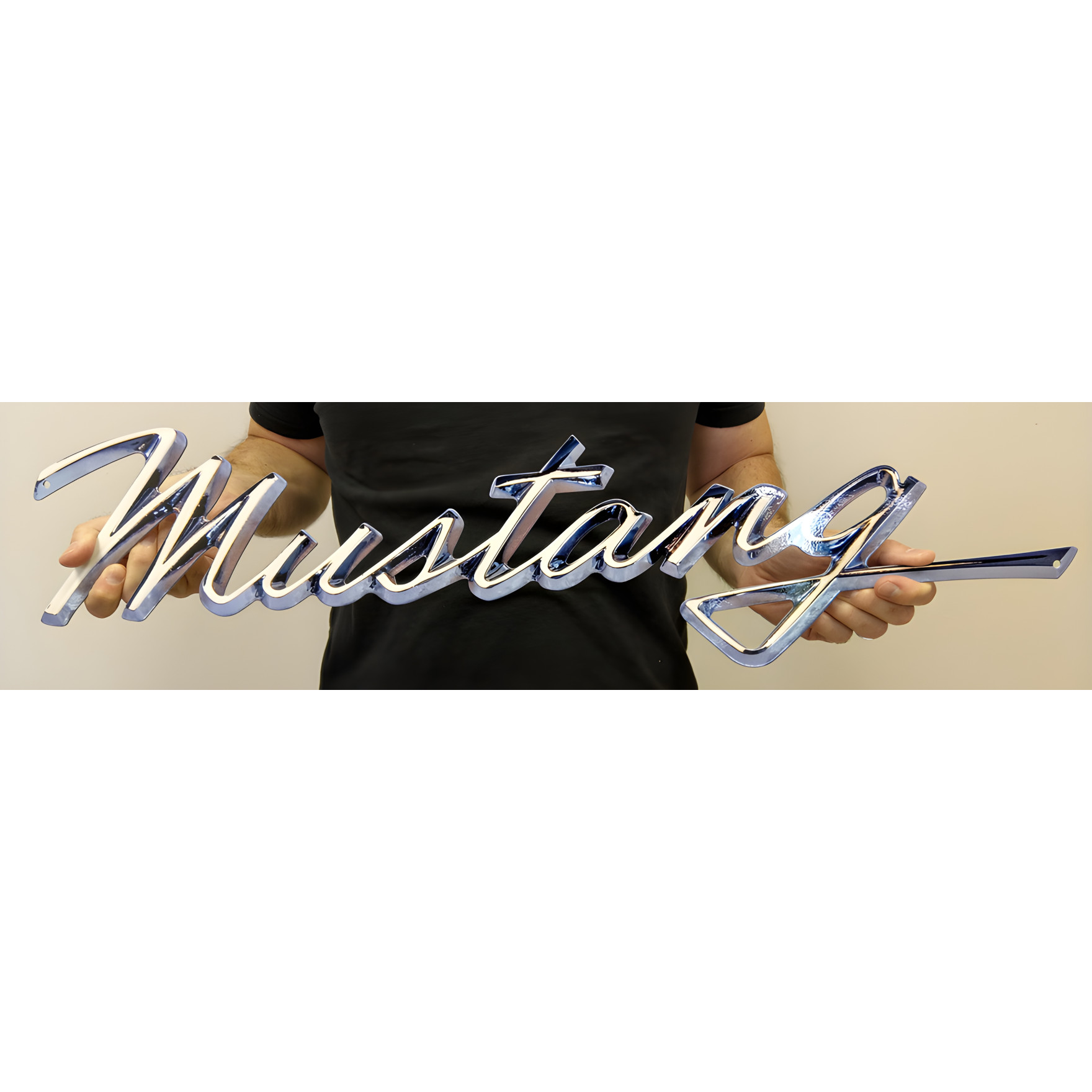 Ford Mustang Script Sign - 3D Look, Durable 14-Gauge Steel