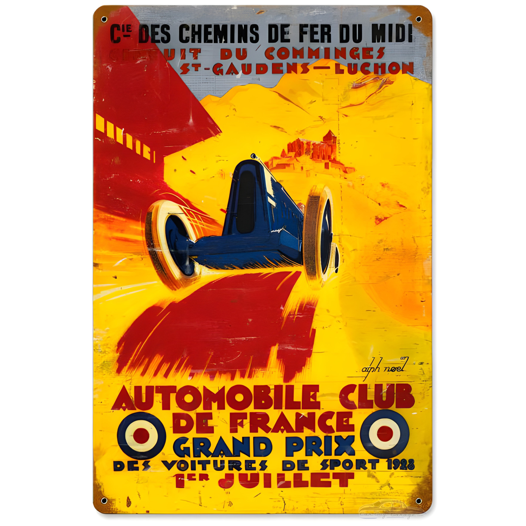 France Grand Prix Metal Sign - Vintage 18"x12" USA Made