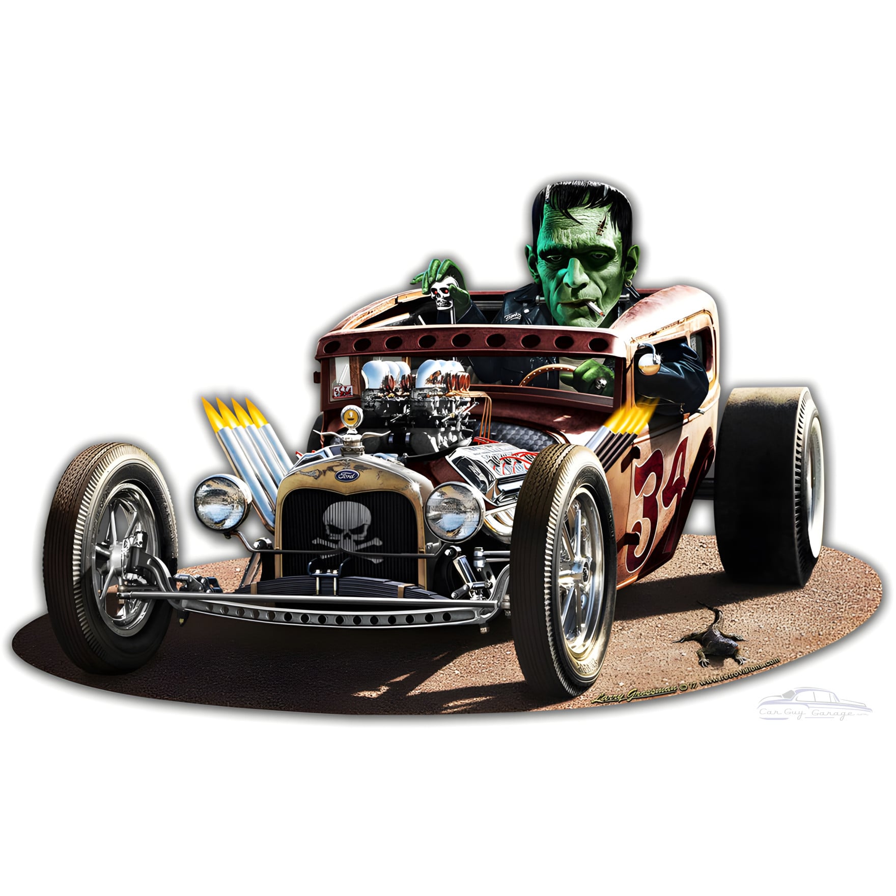 Frankie's Rat Rod Metal Sign - Vintage Style, 17" x 11"