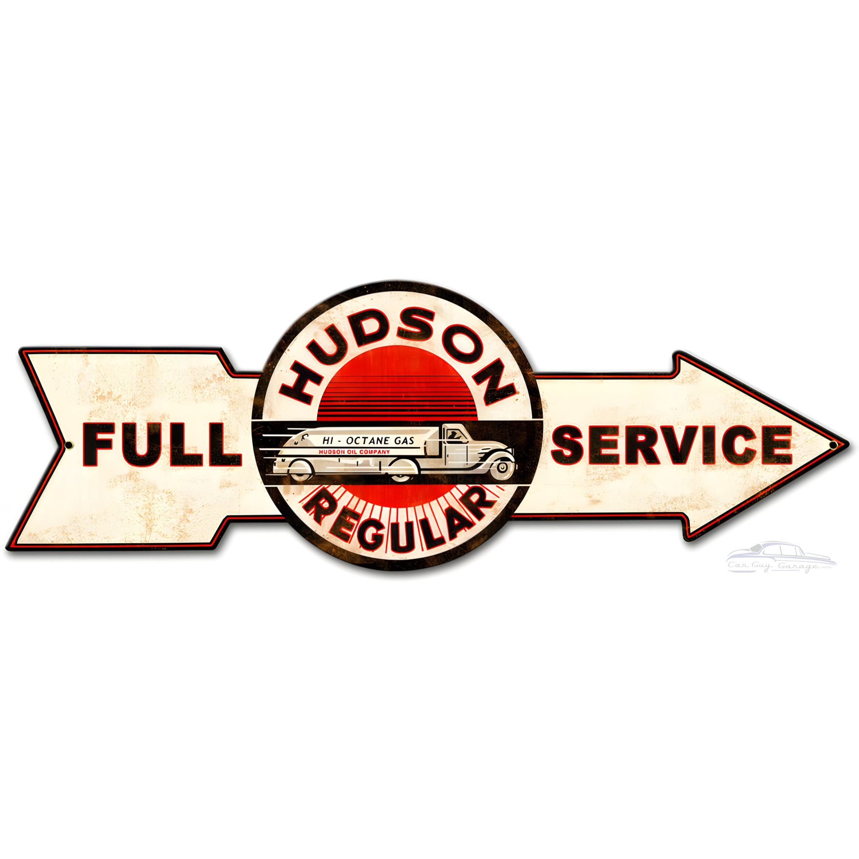Full Service Hudson Metal Sign - Durable 32"x11" Wall Decor